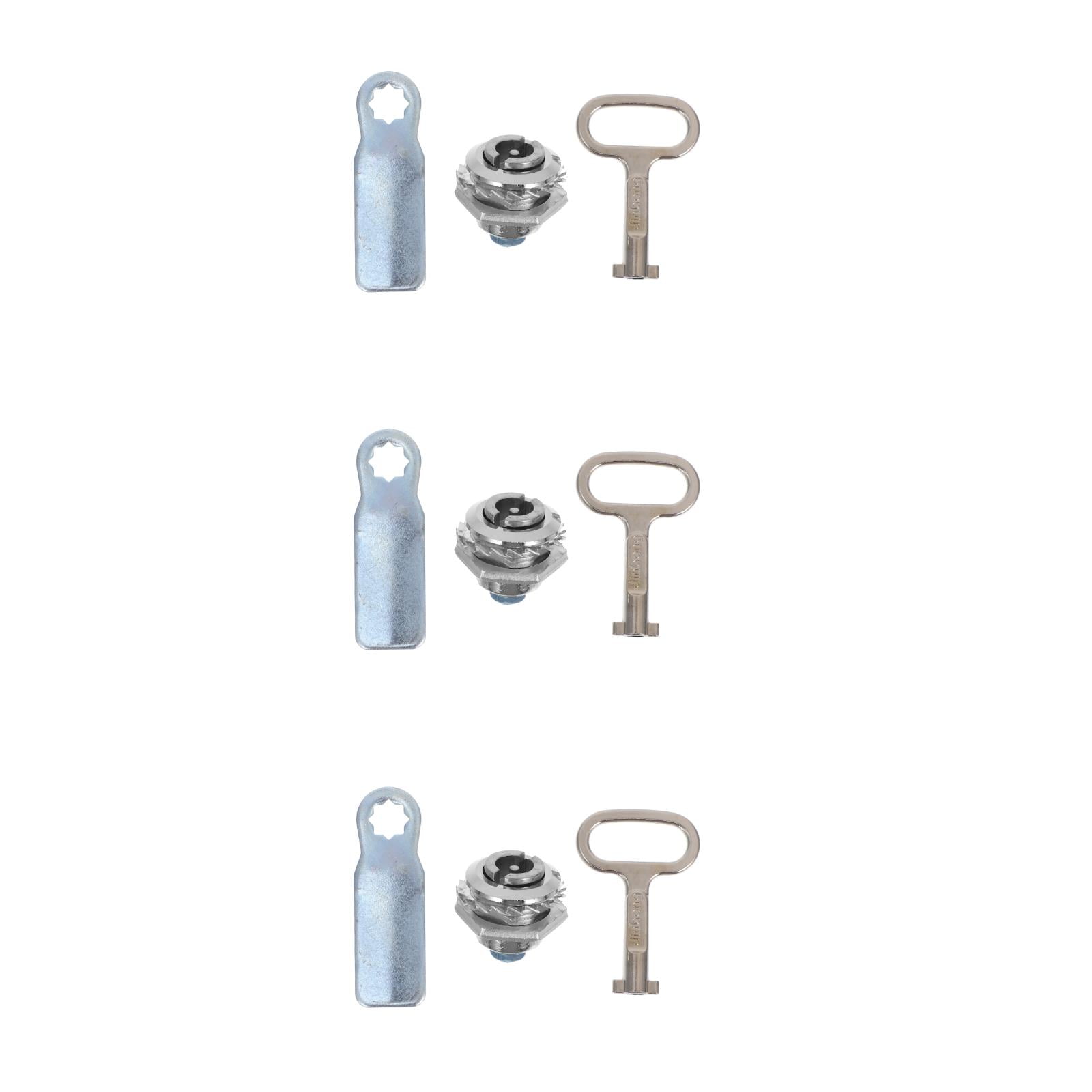 Hemoton 3pcs Cam Lock Key Set With Lock Plate Zinc Alloy Key For Trash ...