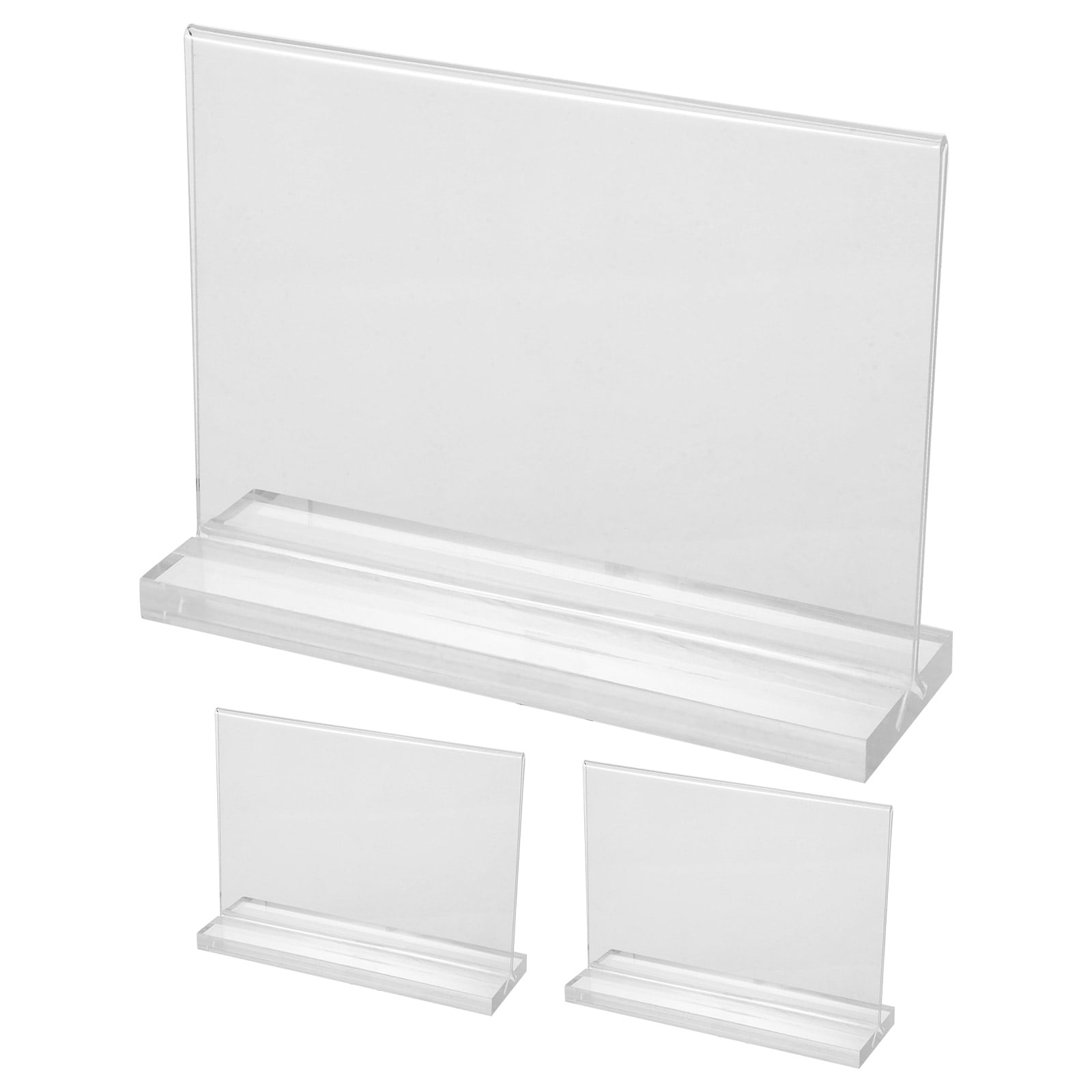 Hemoton 3pcs Clear Acrylic Sign Holder With Vertical Stand Double Sided ...