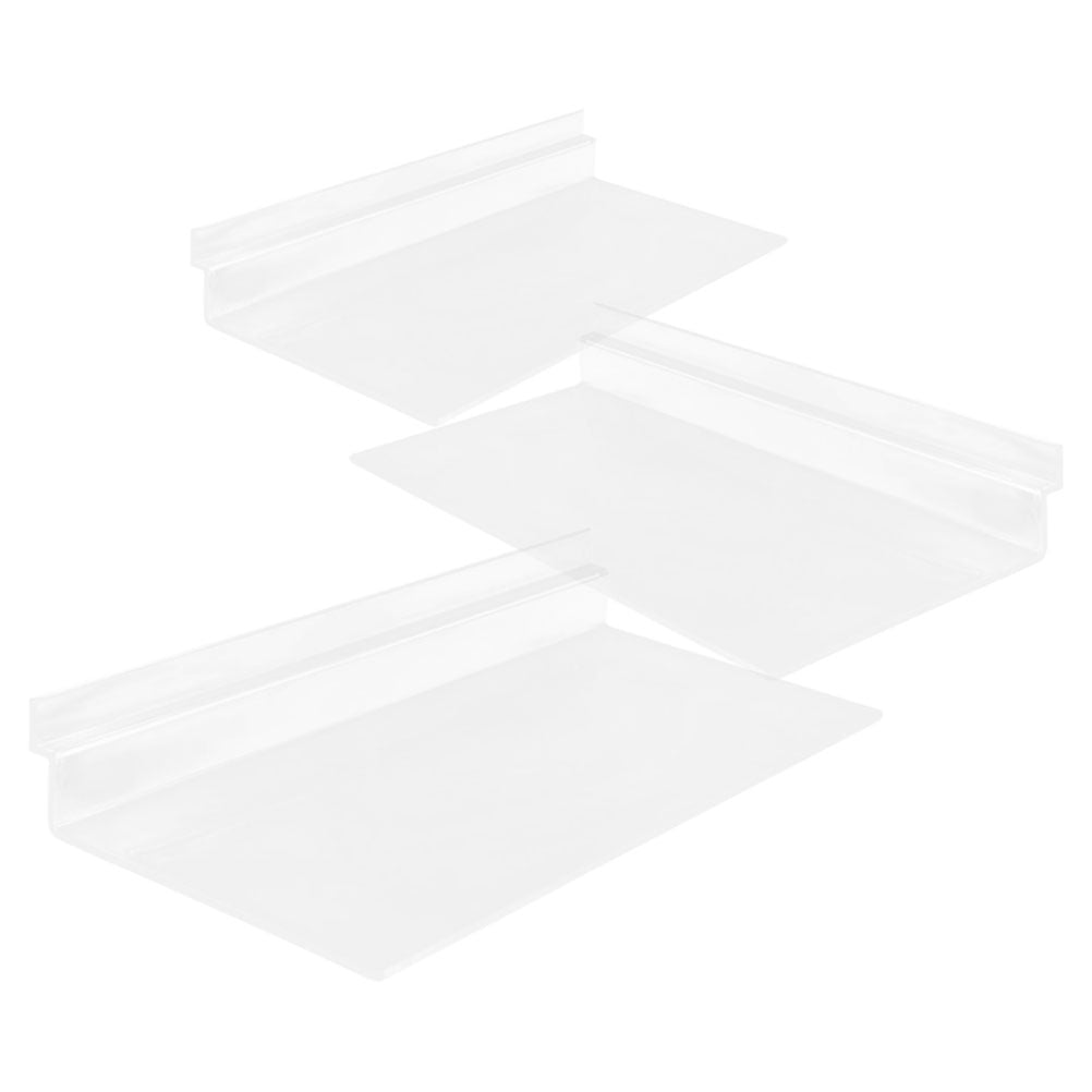 Hemoton 3pcs Clear Slatwall Shoe Display Rack Plastic Floating Shelves ...