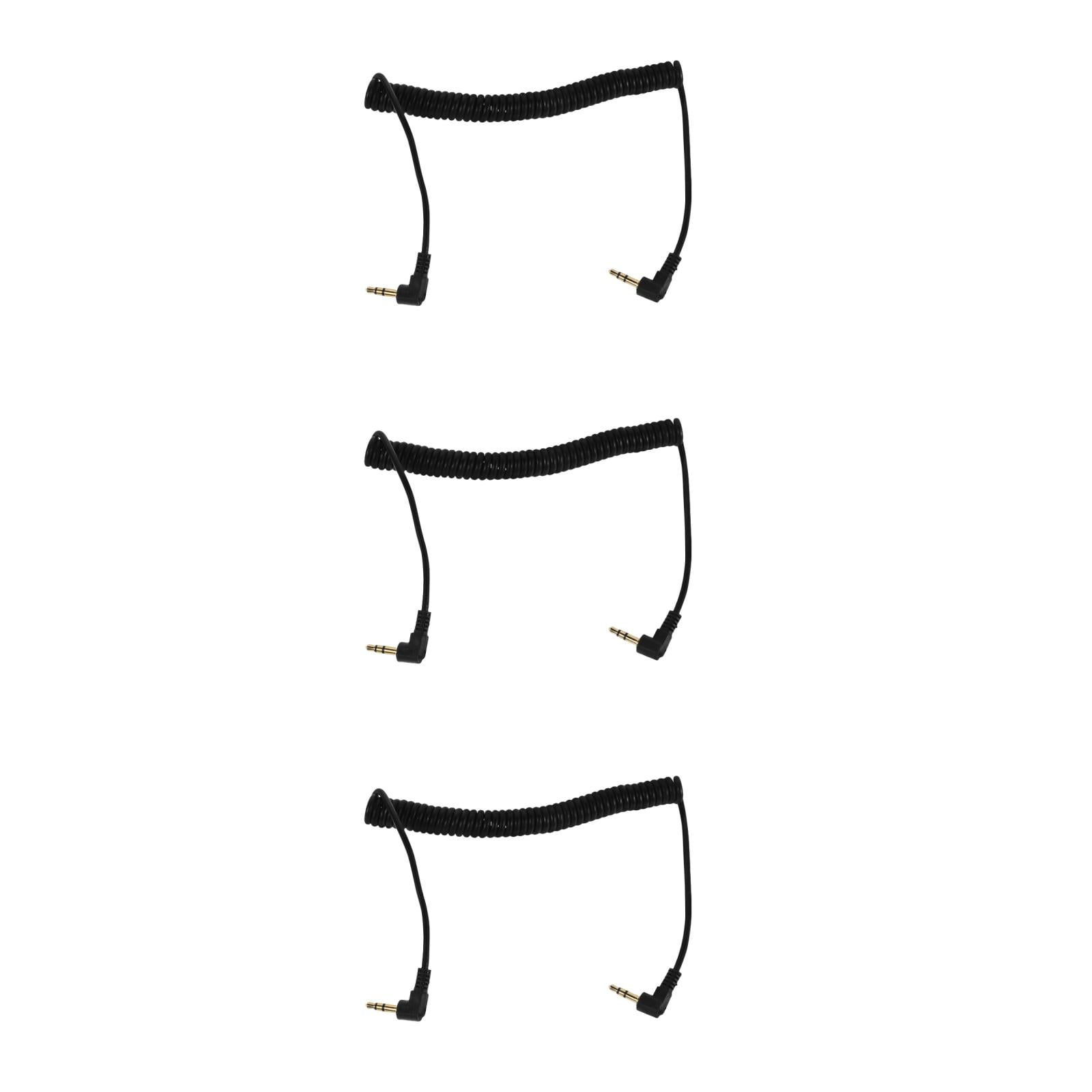 Hemoton 3pcs Coiled 3.5mm AUX Cable Right Angle Male to Male Audio ...