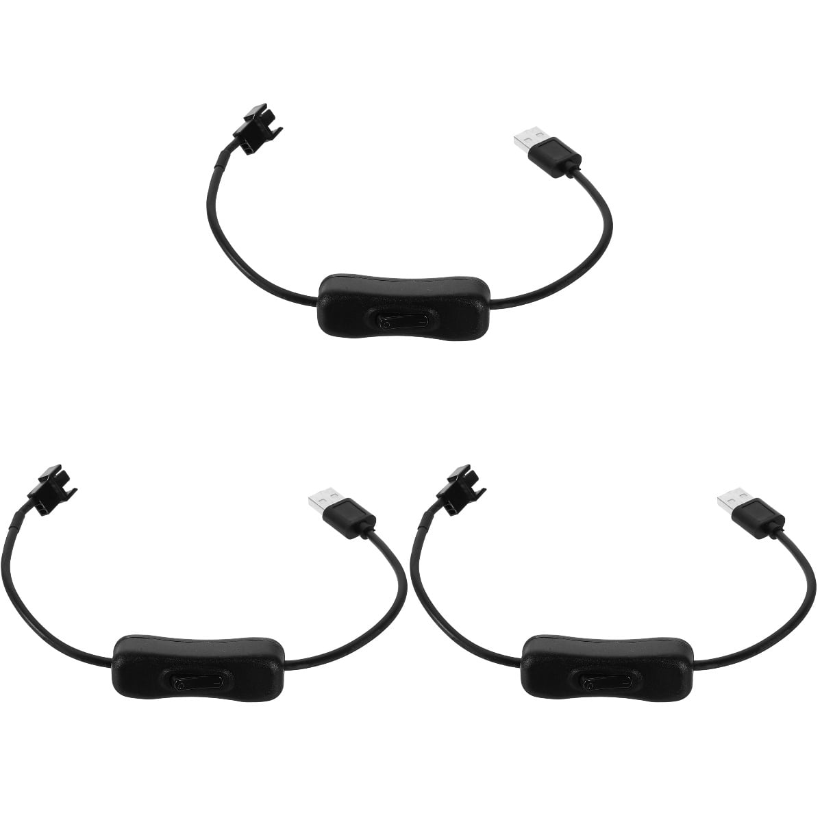 Hemoton 3pcs Fan Adapter Wire DC to 4 Pin Fan Cable 12V to 5V Power ...