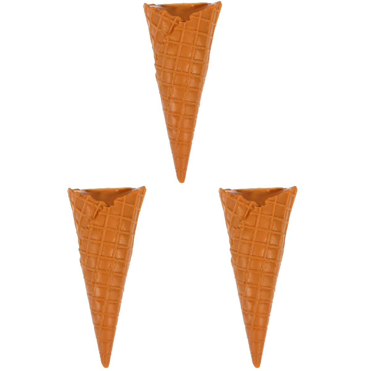 Hemoton 3pcs Faux Ice Cream Cone Empty Fake Ice Cream Cone PVC Ice ...