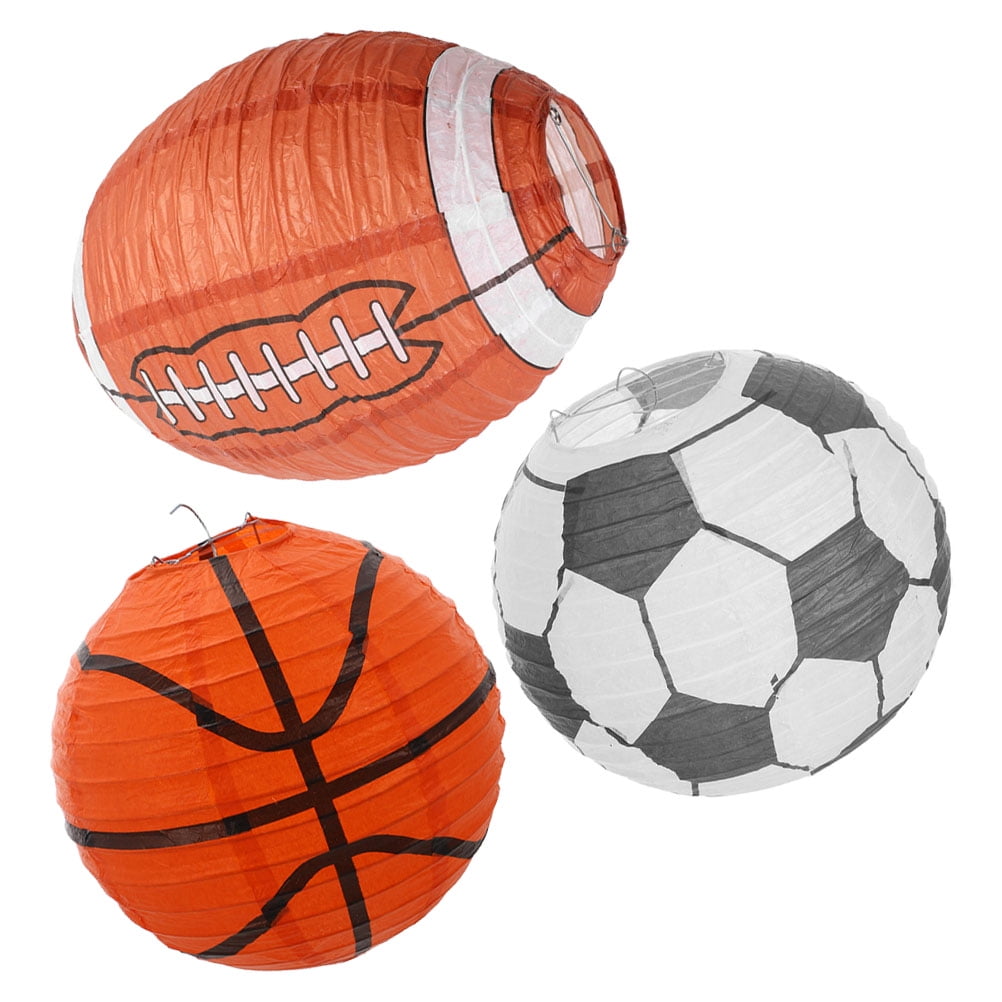 Hemoton 3pcs Football Lanterns Sports Themed Party Decorations Hanging ...