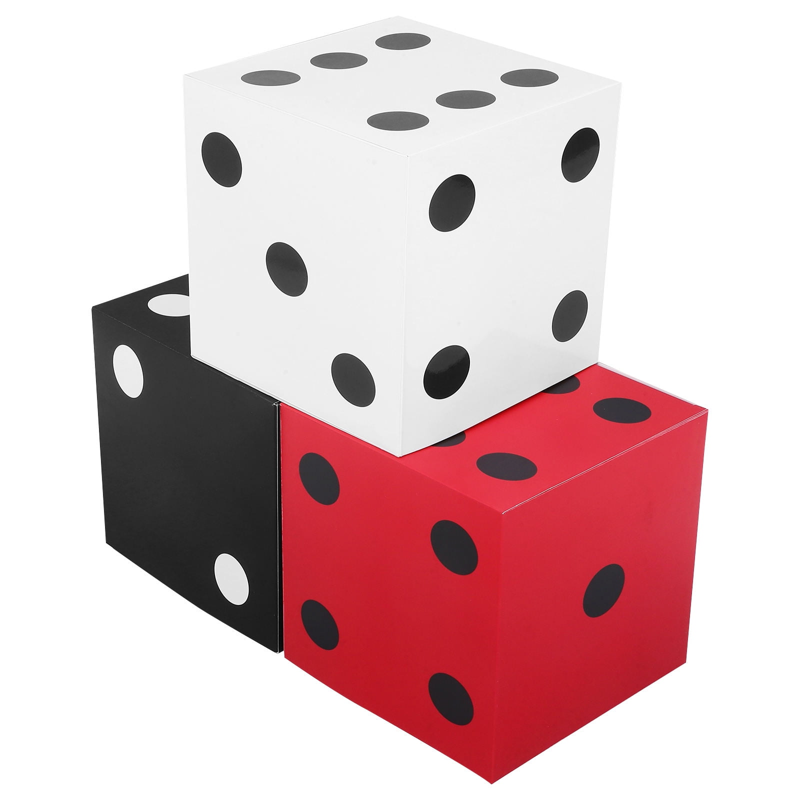 Hemoton 3pcs Giant Event Dice Decorations Cardboard Poker Boxes Vegas ...