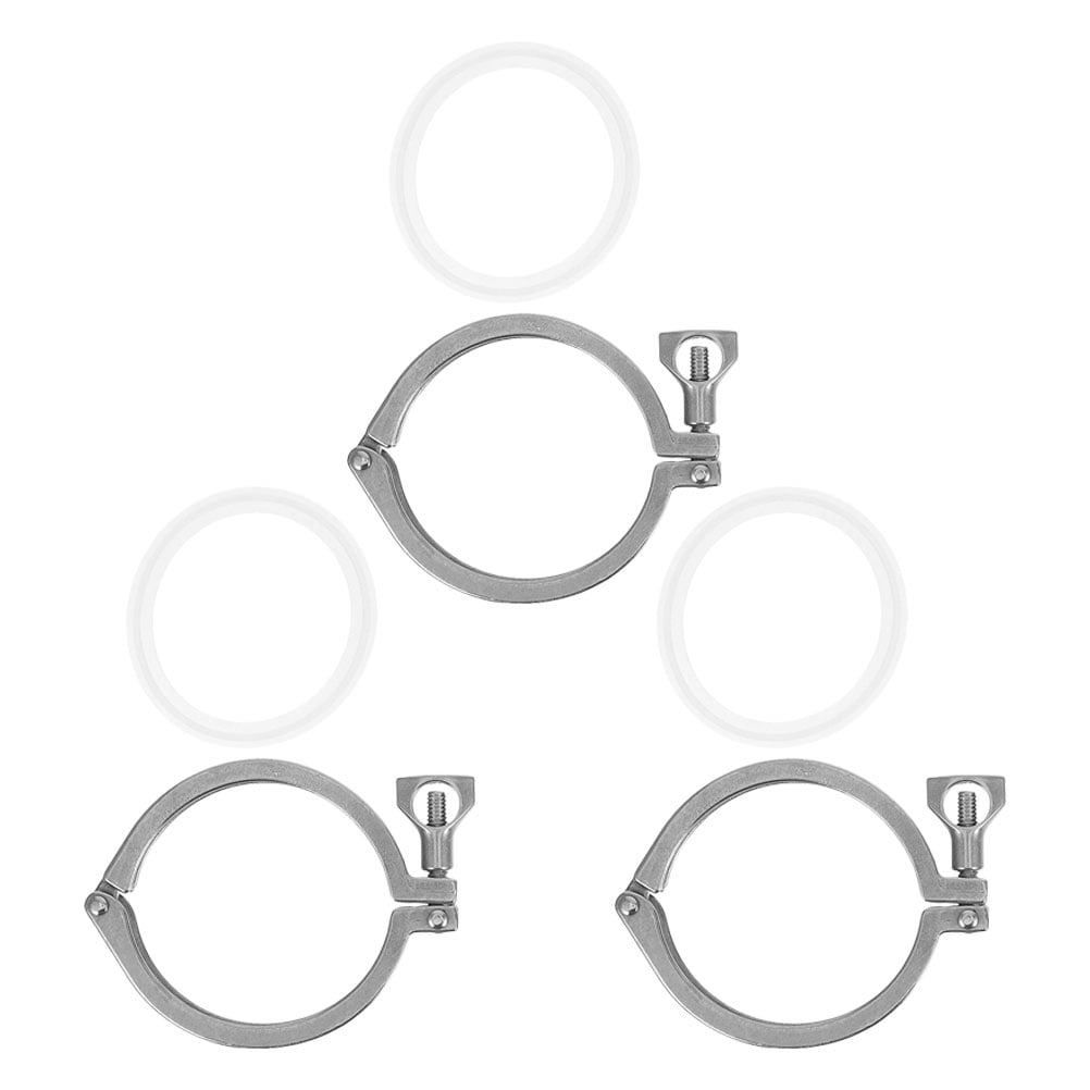 Hemoton 3pcs Heavy-Duty Stainless Steel Pipe Clamps Metal Quick Connect ...