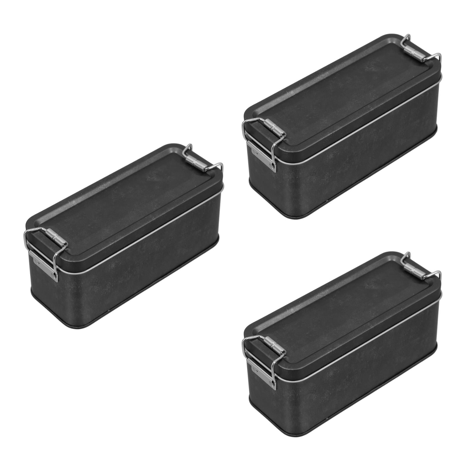 HEMOTON Hemoton 3pcs Iron Tin Container Rectangular Tin Can with Lid ...