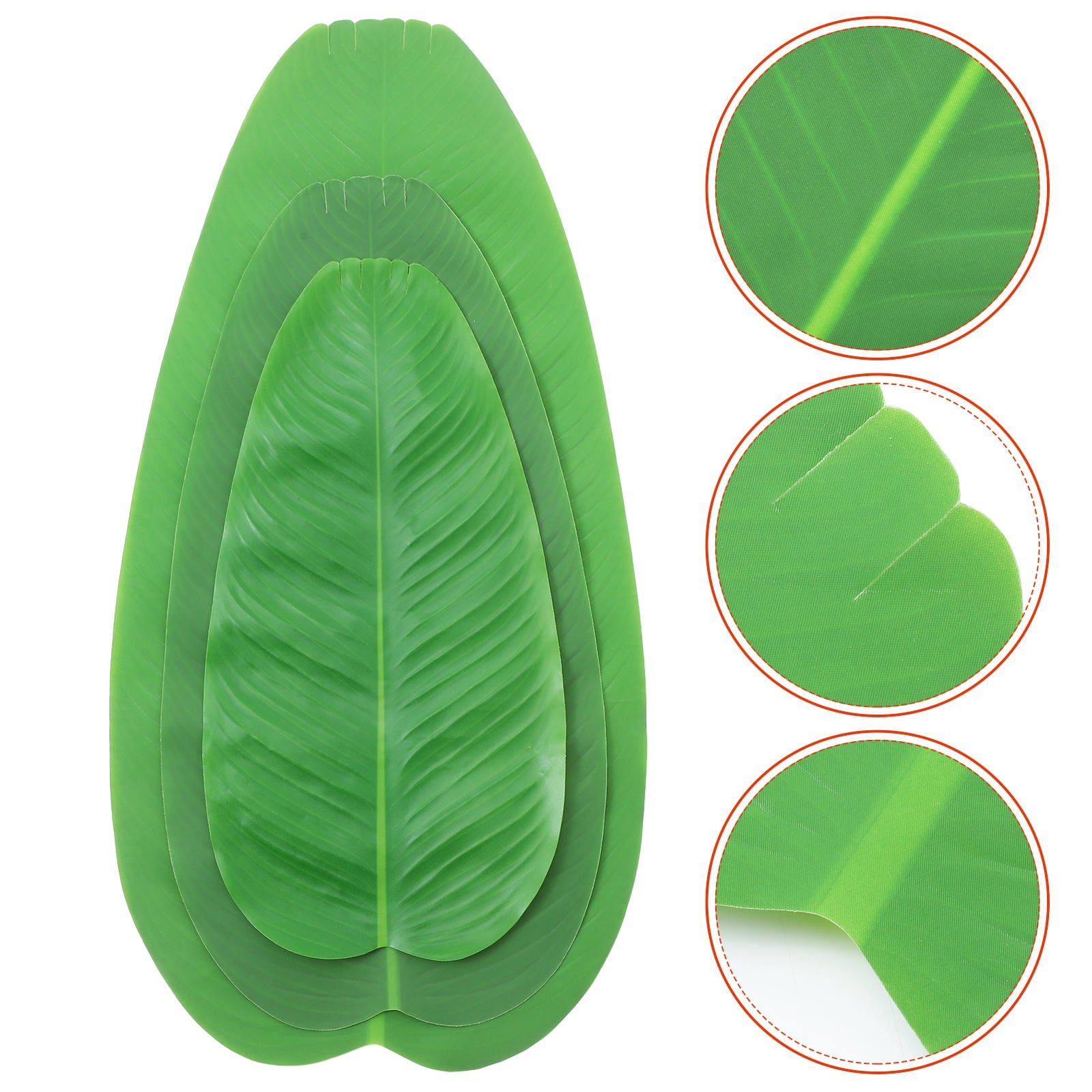Hemoton 3pcs Large Fake Banana Leaves Tropical Artificial Leaves Banana ...