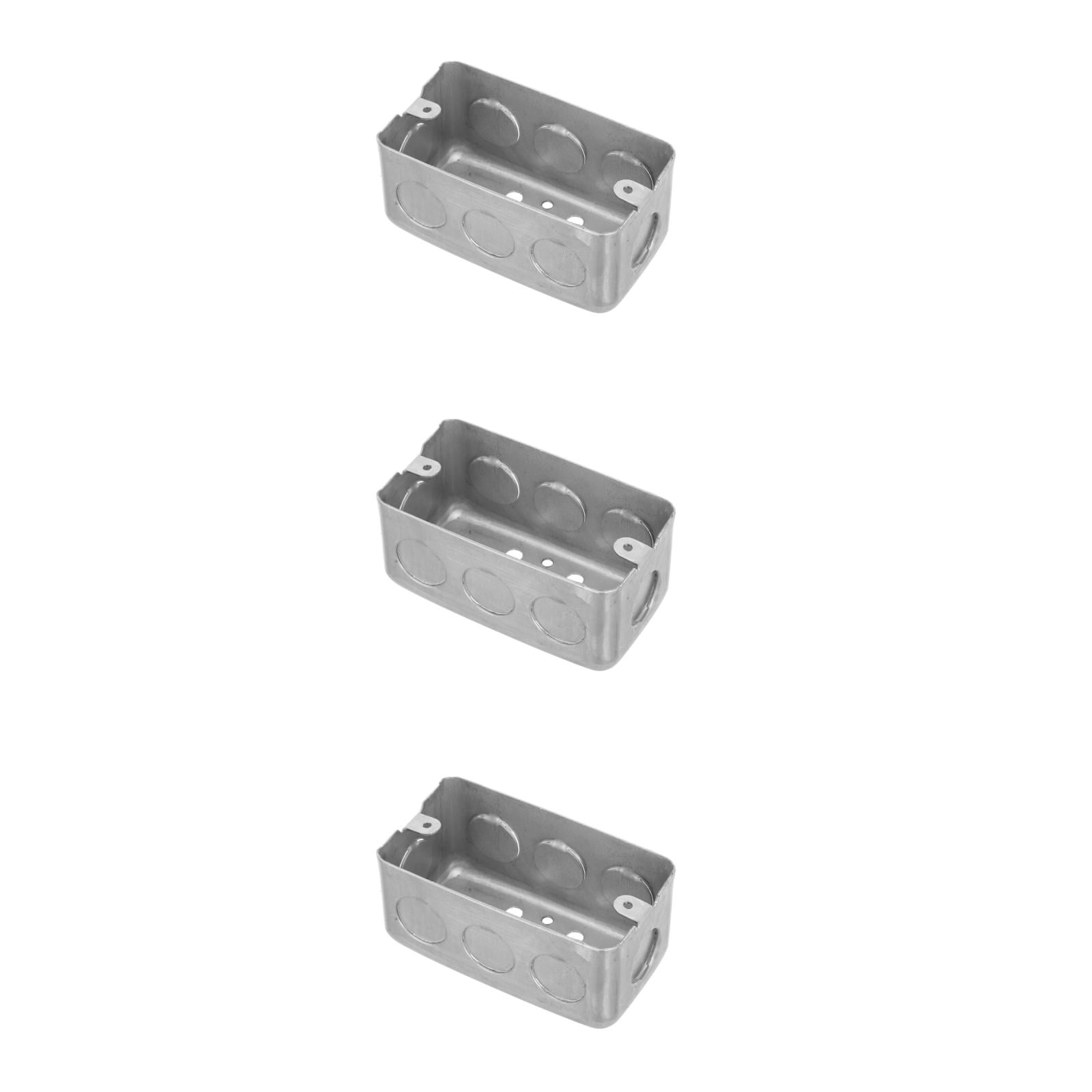 Hemoton 3pcs Metal Electrical Box Single Gang Electrical Box Junction ...