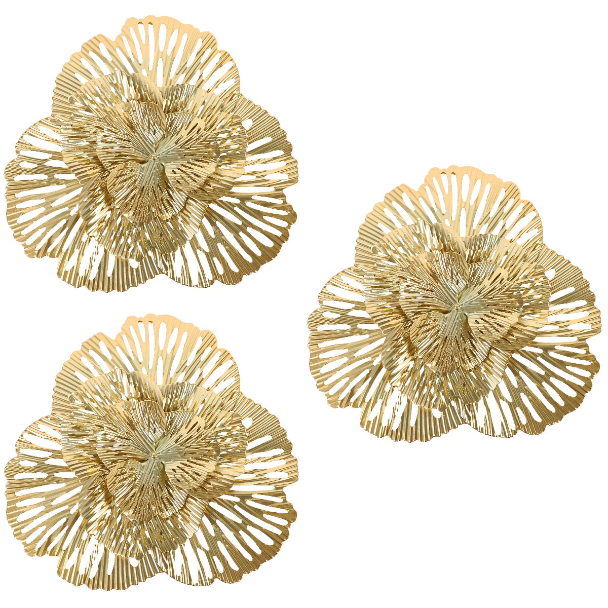 Hemoton 3pcs Metal Flower Wall Decor Living Room Wall Art Decor ...