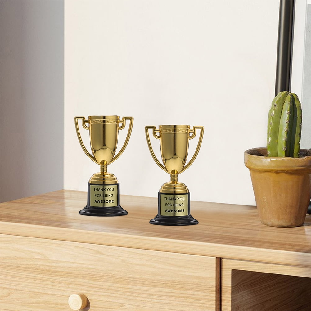 Hemoton 3pcs Mini Trophies Gold Trophy Award Plastic Trophies for Kids ...