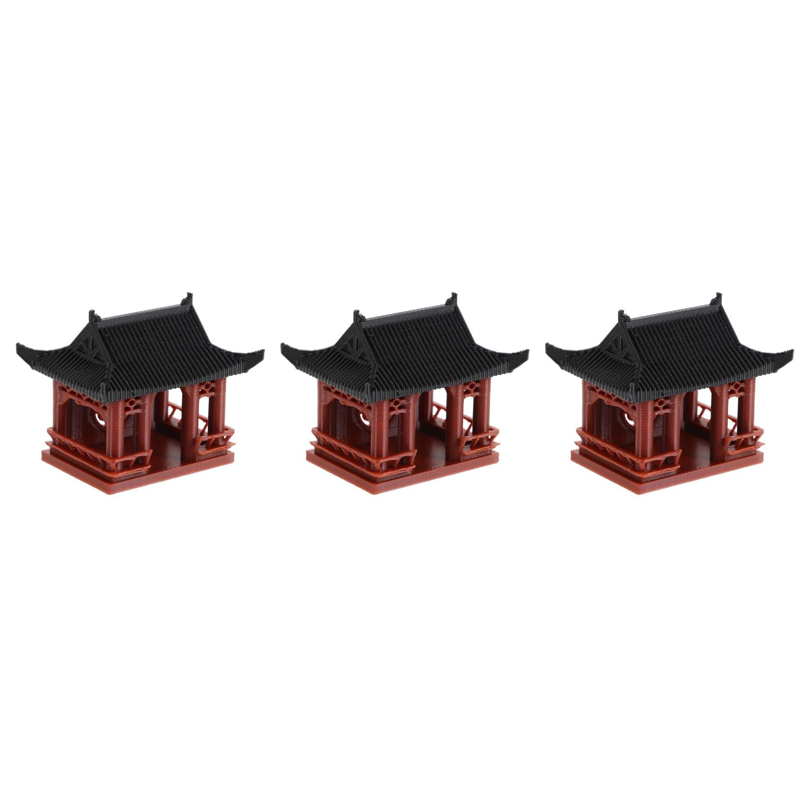 Hemoton 3pcs Miniature Pagoda Statue Chinese Garden Decor Mini Pavilion ...