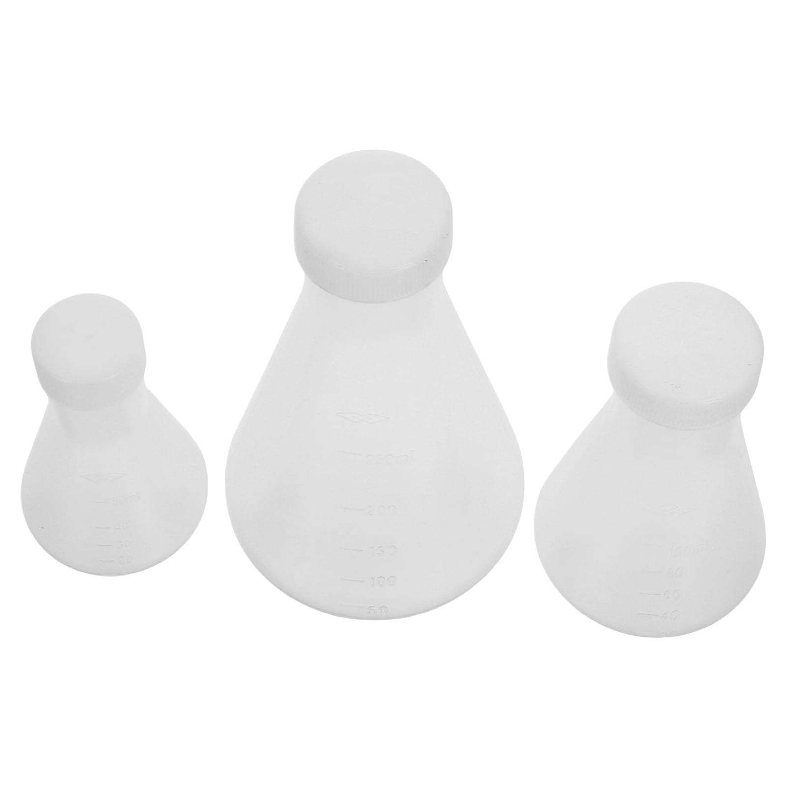 Hemoton 3pcs Plastic Conical Flask Wide Mouth Erlenmeyer Flask 50mL ...