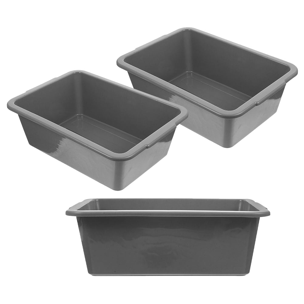 Hemoton 3pcs Restaurant Commercial Bus Box Rectangular Plastic Storage ...