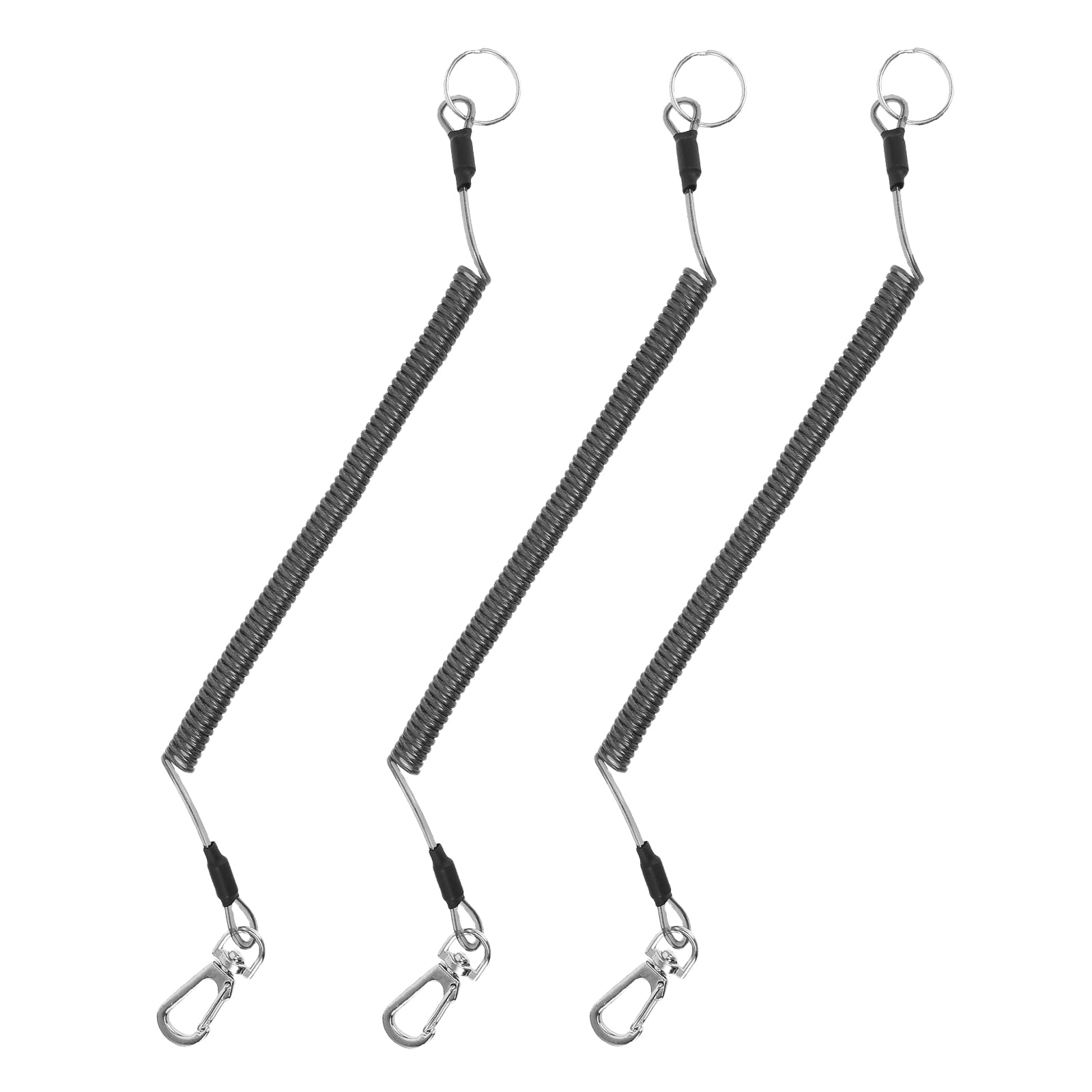 Hemoton 3pcs Retractable Safety Coiled Lanyard Heavy Duty Steel Wire ...