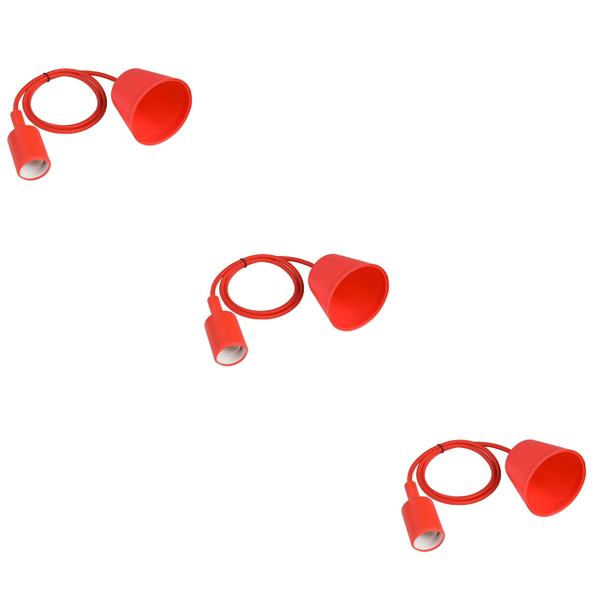 Hemoton 3pcs Silicone Hanging Lamp Holder with E27 Base LED Light ...
