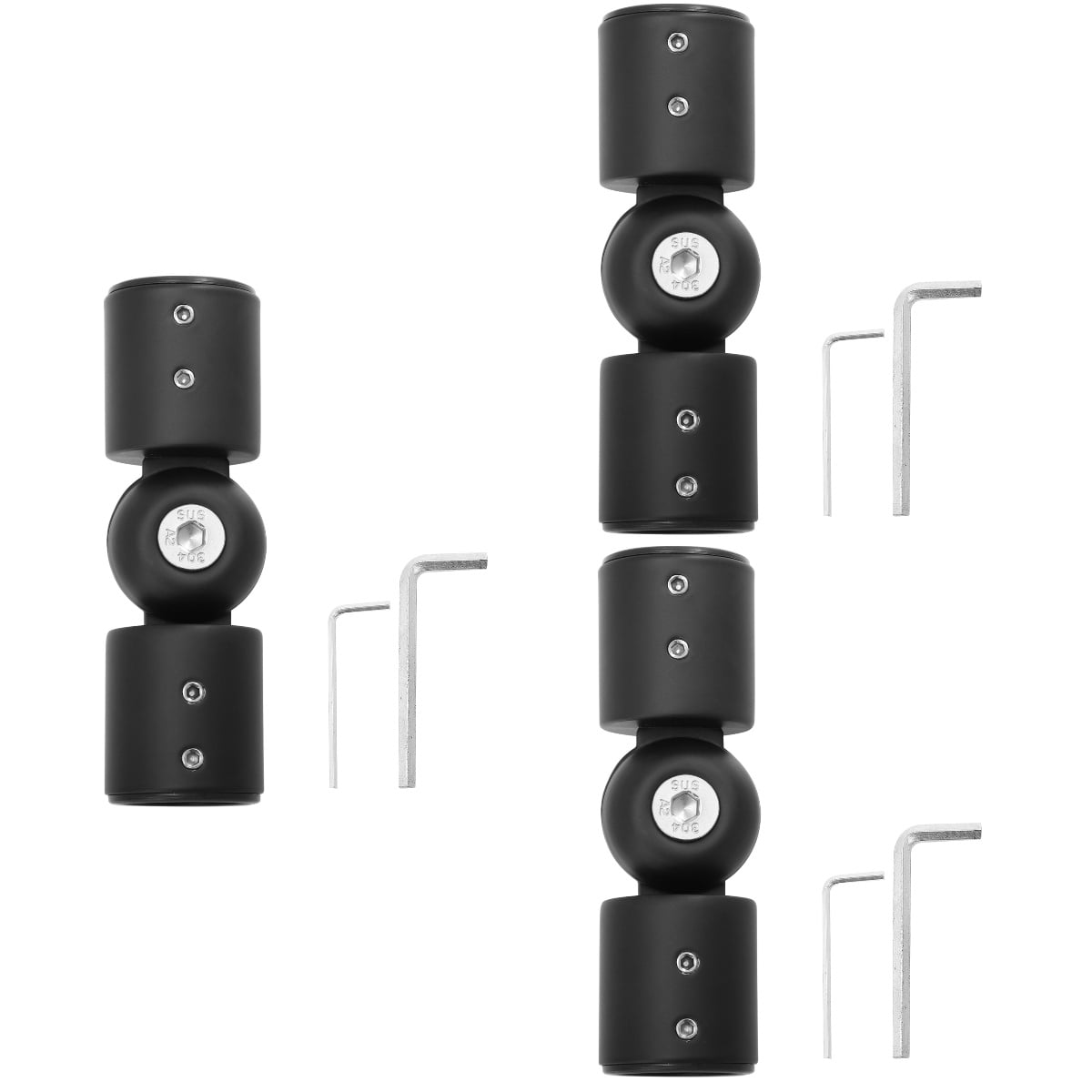 Hemoton 3pcs Stainless Steel Curtain Rod Elbow Connector Heavy Duty ...