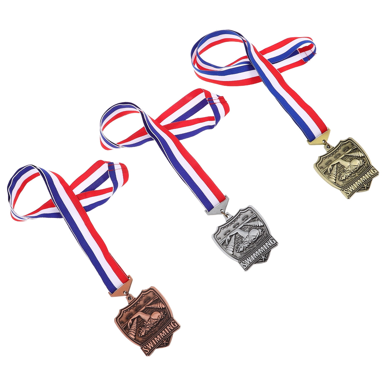 RENACLIPY 3Pcs Gold Metal Swimming Award Medals for Home Use with ...