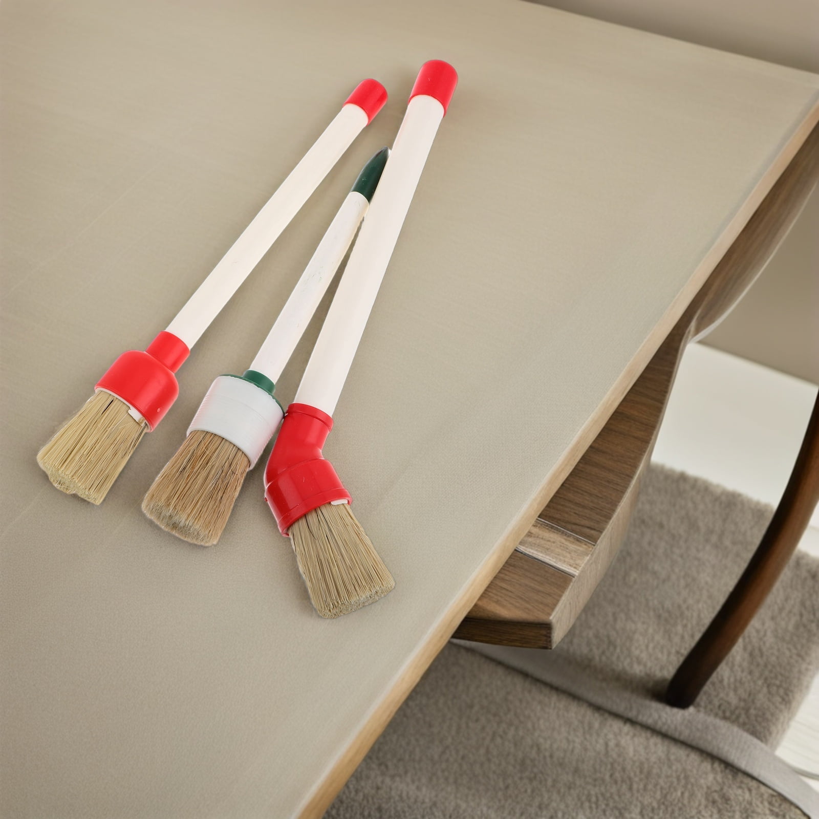 Hemoton 3pcs Tire Paste Applicator Brush Set Round and Angled Brushes ...