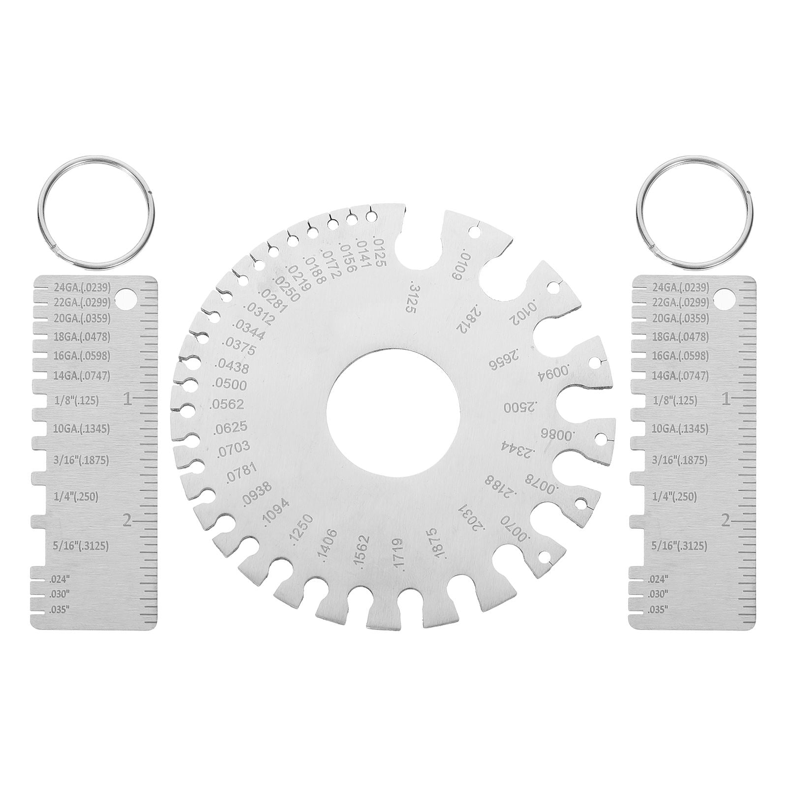 RENACLIPY Wire Gauge Set, 3-Piece Stainless Steel Metal Thickness Gauge ...