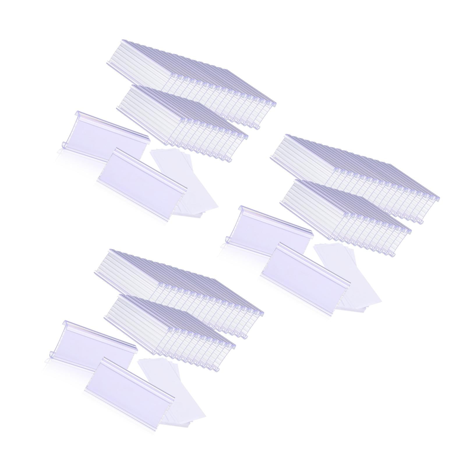 SOPOTUTU PVC Transparent Wire Shelf Label Holders for Display Use, Easy ...