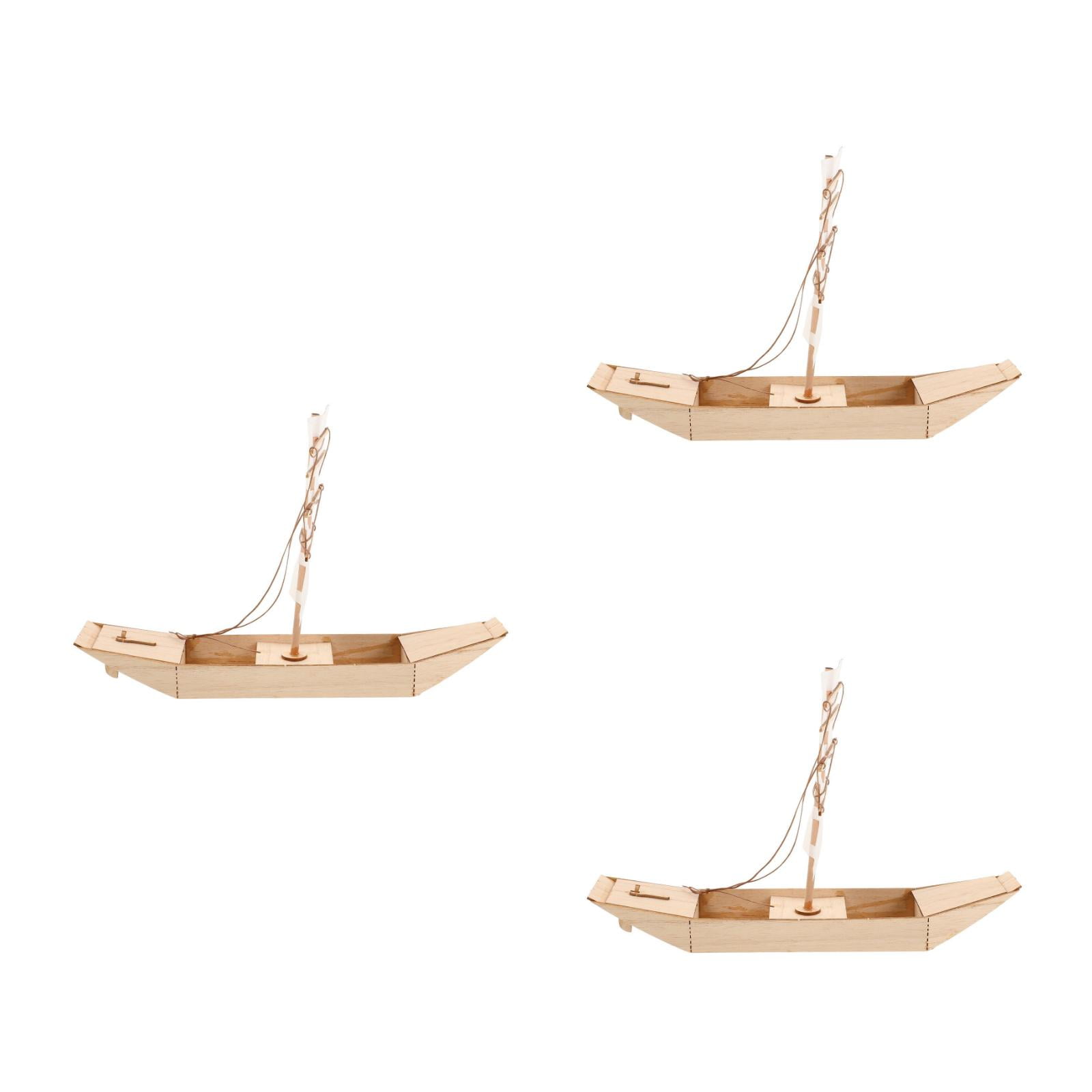 Hemoton 3pcs Wooden Sailboat Model Kit Diy Wood Puzzle Boat For Kids ...