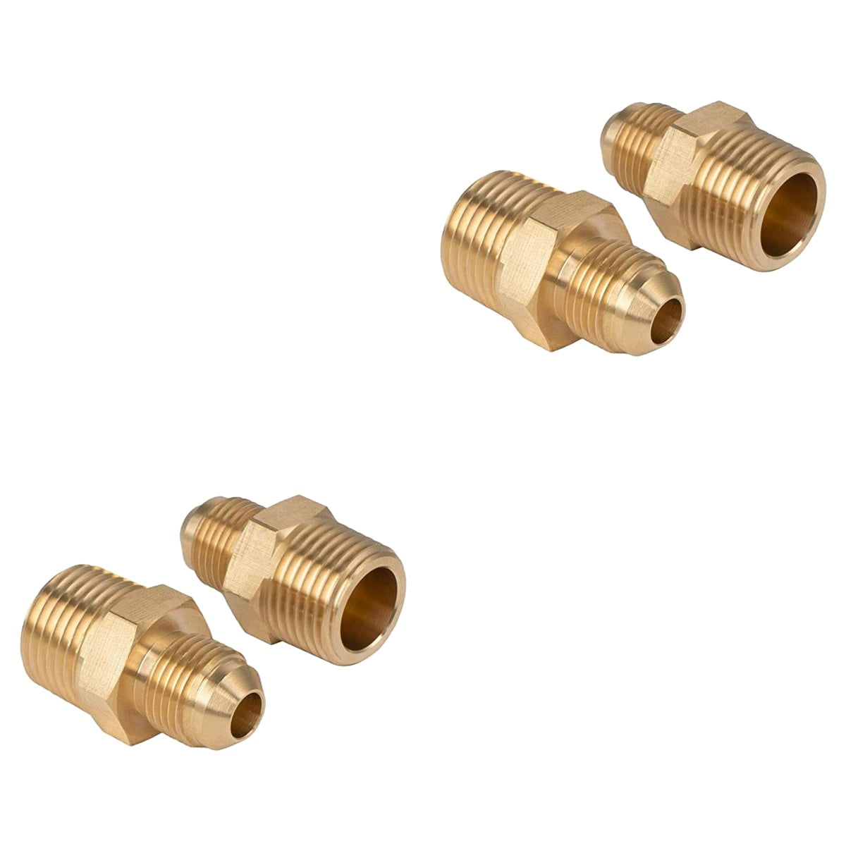 Hemoton 4 PCS 1/2'' NPT To 3/8''Flare Copper Adapter For Threaded Gas ...