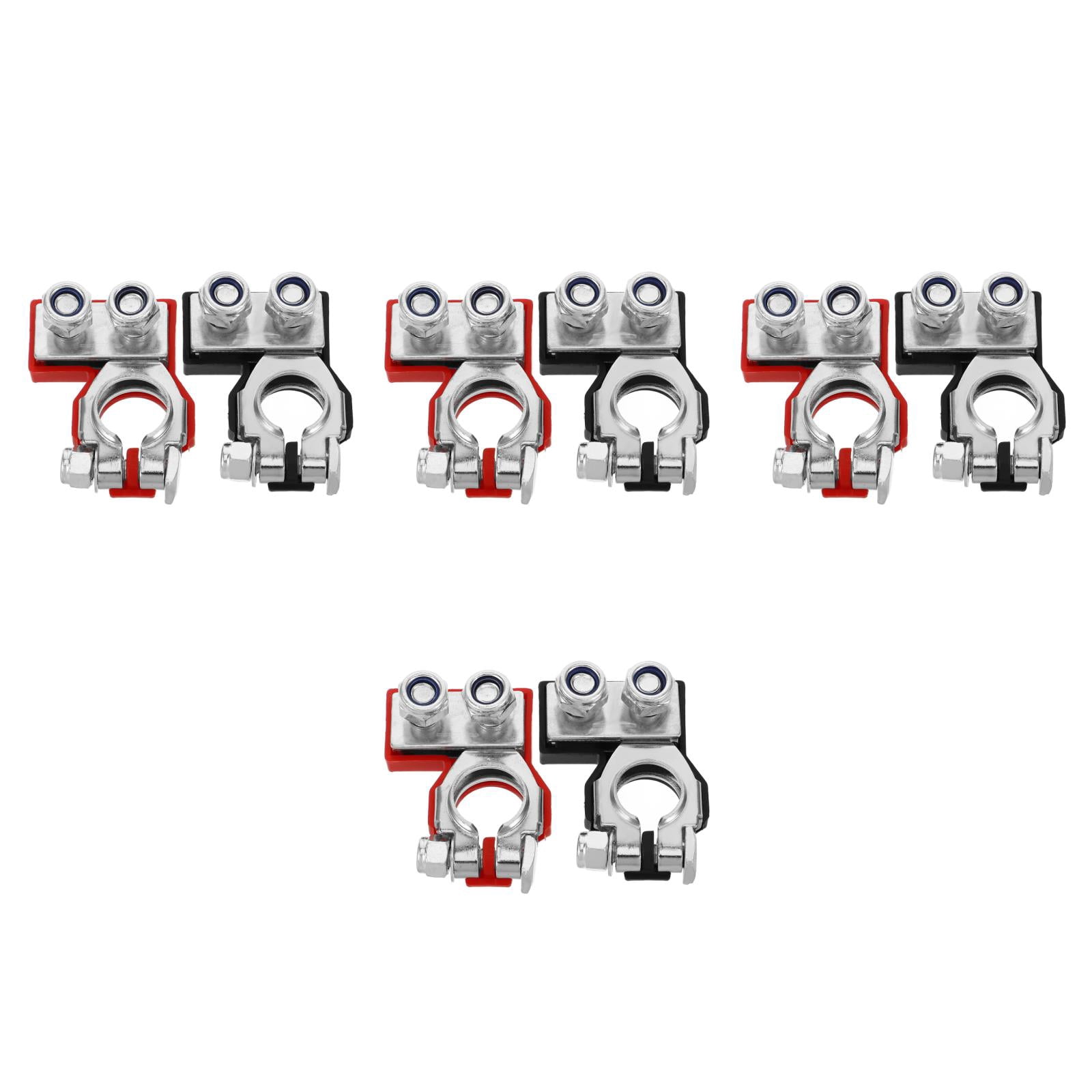 Hemoton 4 Pairs Battery Terminal Clamp Connectors Positive Negative ...