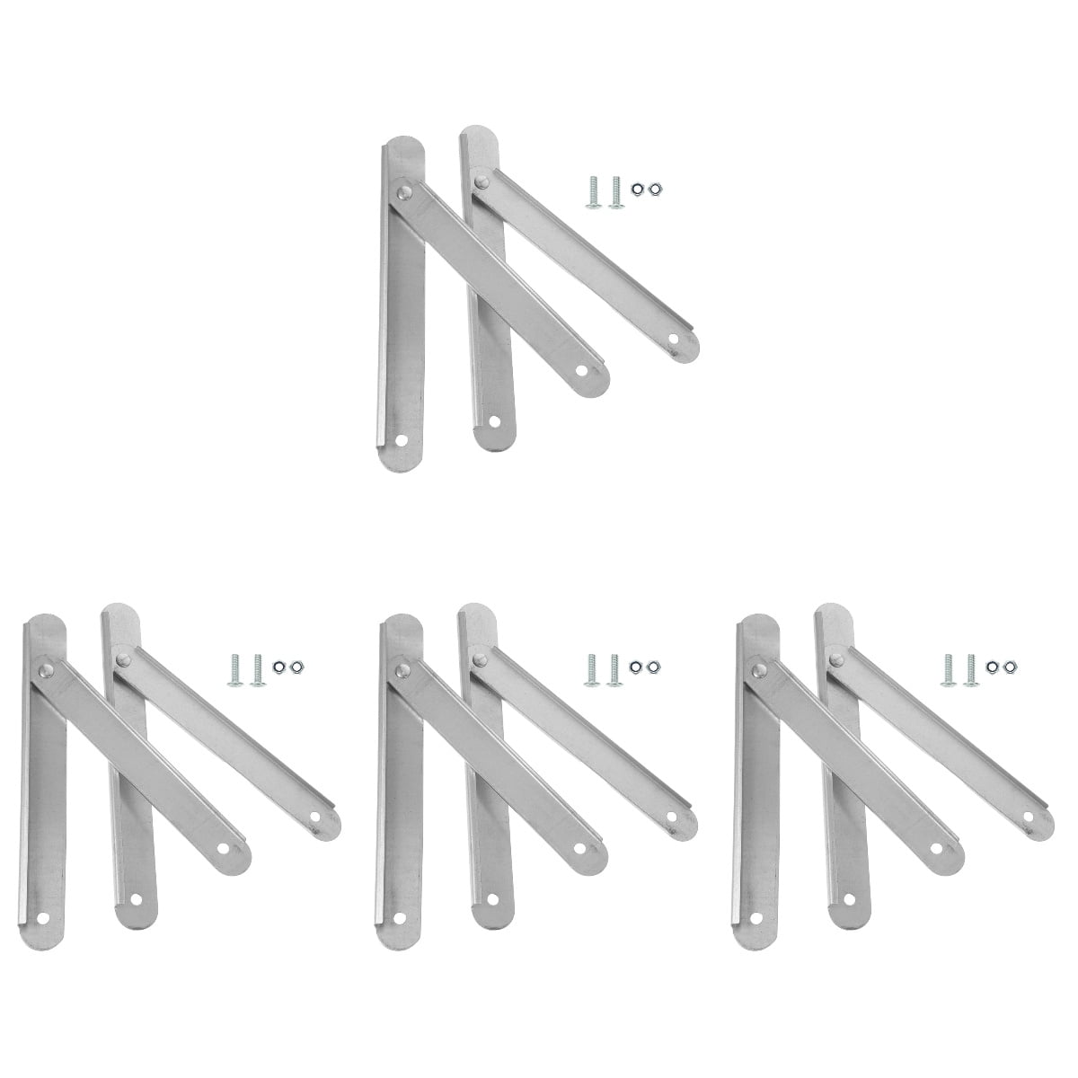 Hemoton 4 Pairs Folding Ladder Hinges Attic Ladder Hasp Metal Step ...