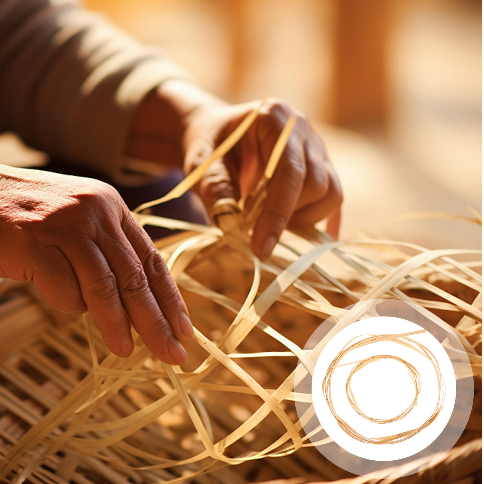 Hemoton 4 Pcs Basket Flat Bamboo Strips Basket Weaving Cane For Wicker ...