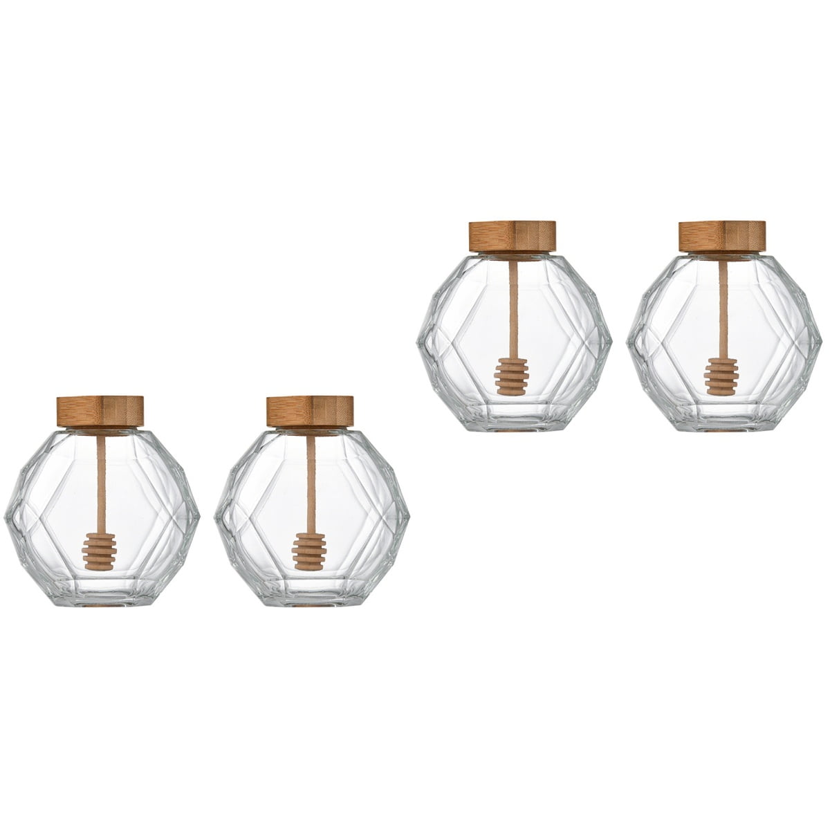 Hemoton 4 Pcs Glass Honey Pots Honey Storage Jars Airtight Canister ...