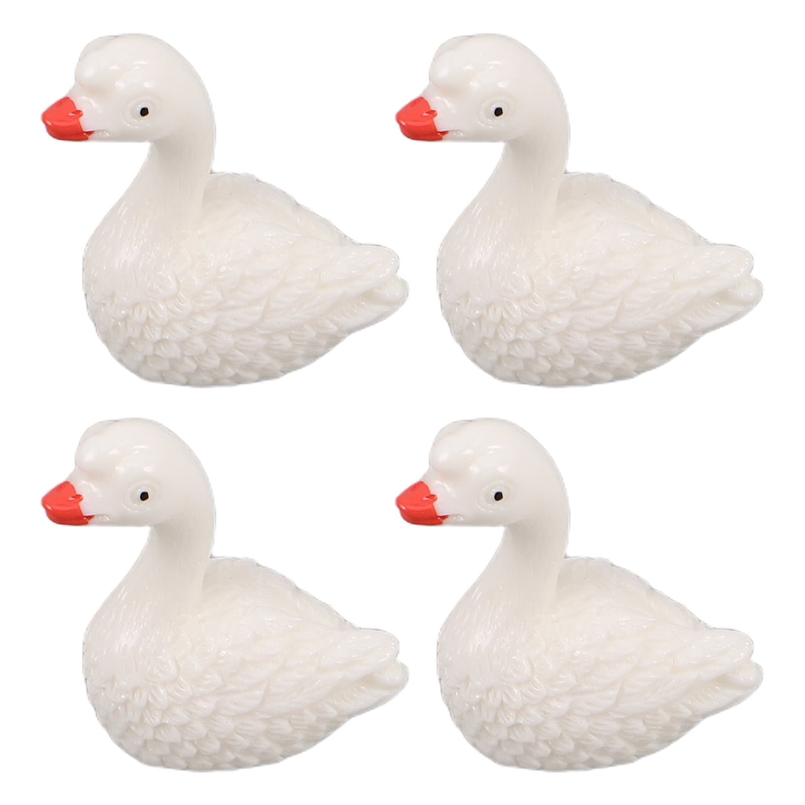 RENACLIPY 4pcs White Resin Goose Statues Indoor Decorative Figurines ...