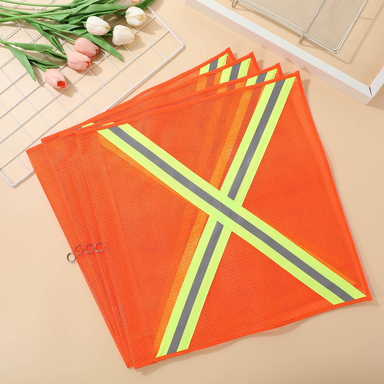 HEMOTON Safety Warning Flags for Vehicles with High Visibility Reflective Strips Portable and ...
