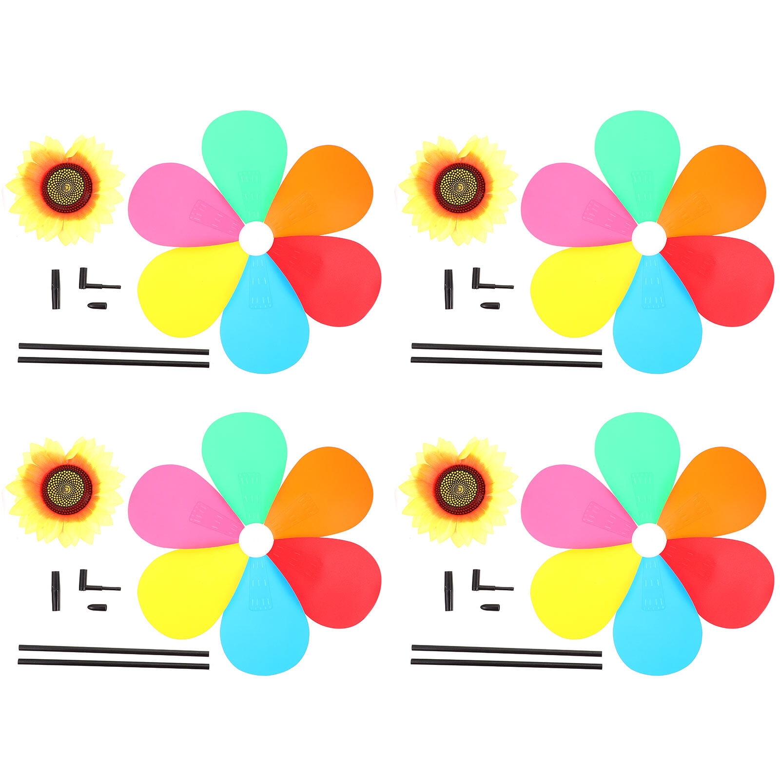 Hemoton 4 Pcs Sunflower Windmill Pinwheels Outdoor Toys for Kids Child ...