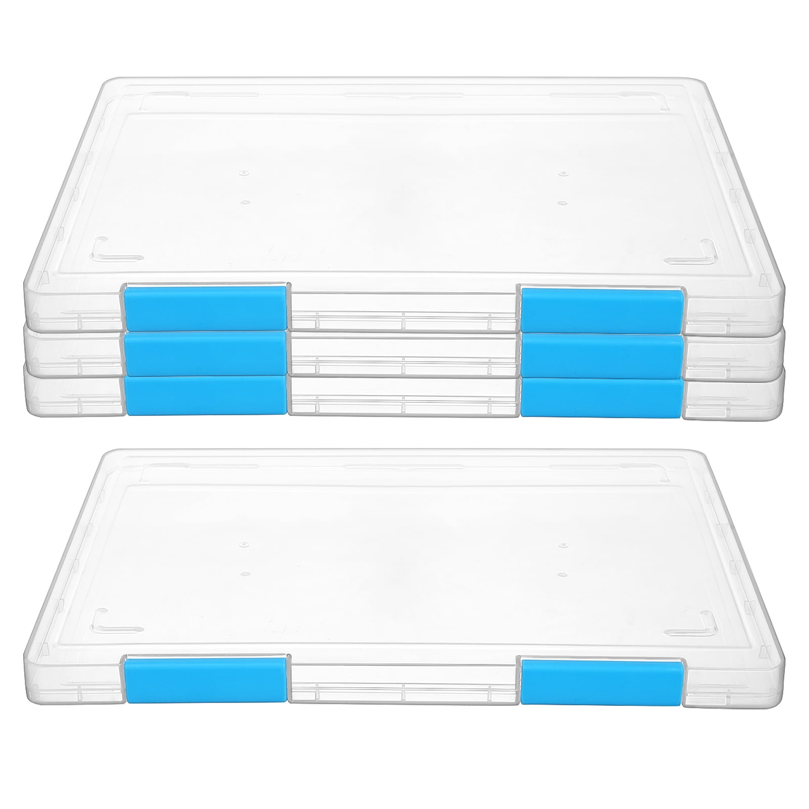 HEMOTON Clear Desktop File Organizer Box for Paper Storage with Lid ...