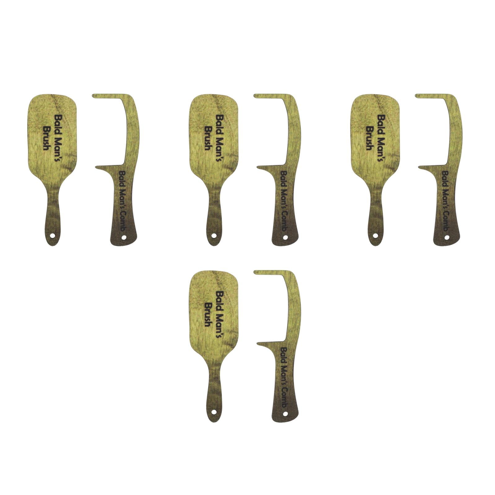 UPGRATOR Bald Man Grooming Brush And Comb Wooden 4Set For Entertaining ...