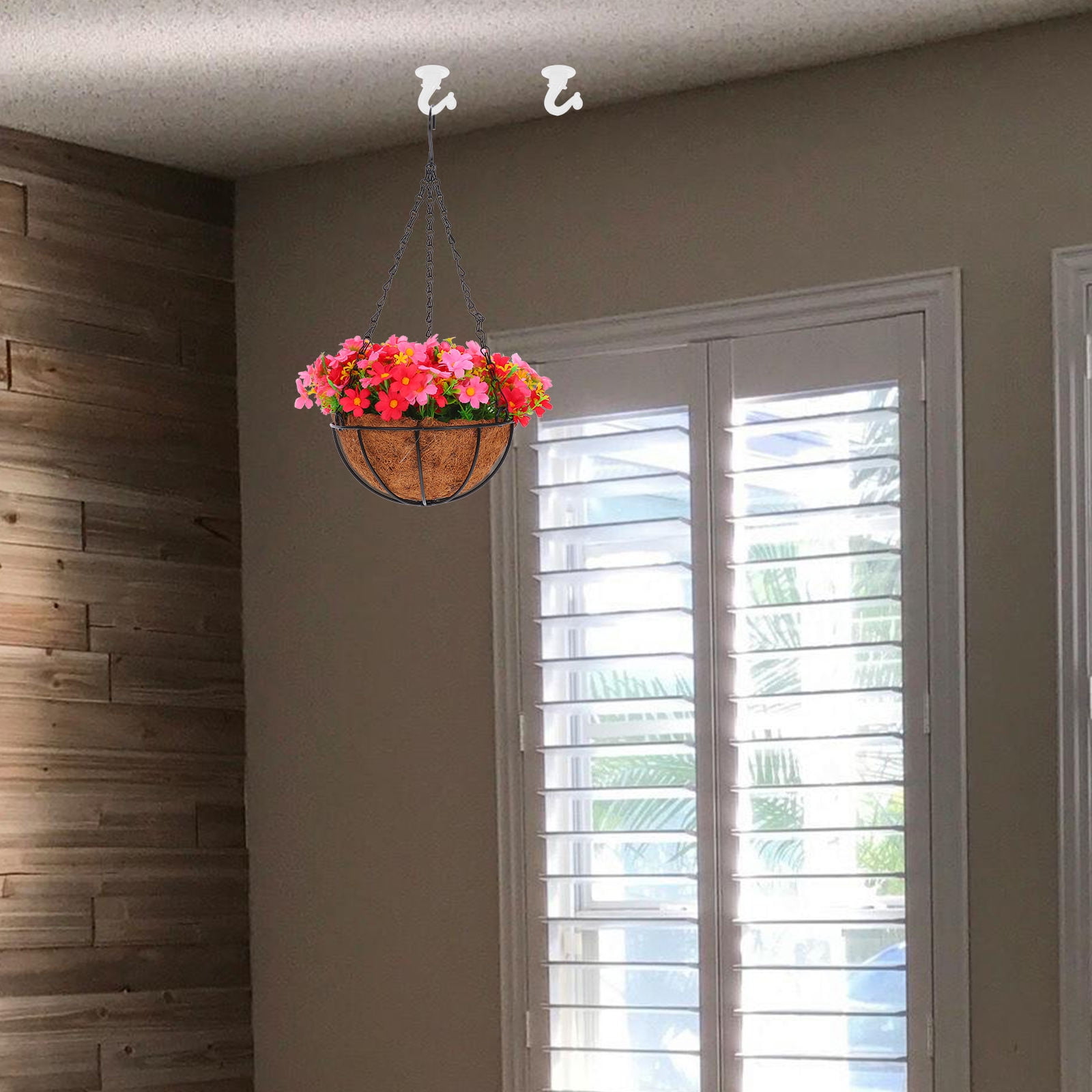 Hemoton 4 Sets of Ceiling Hooks Planter Hooks Wall Mount Hangers Plant ...