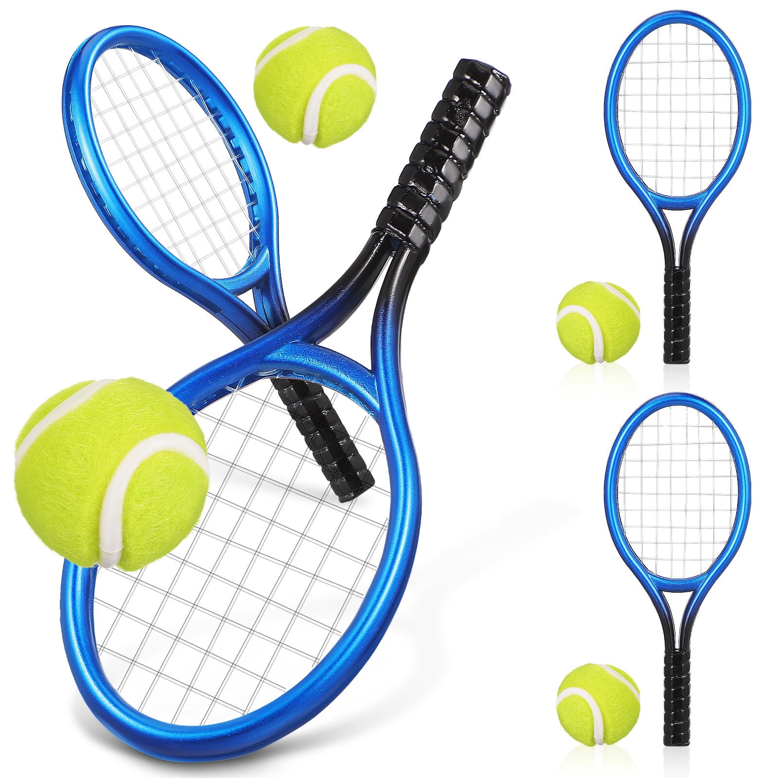 Hemoton 4 Sets Mini Tennis Rackets Mini Tennis Balls Tennis Keychain ...