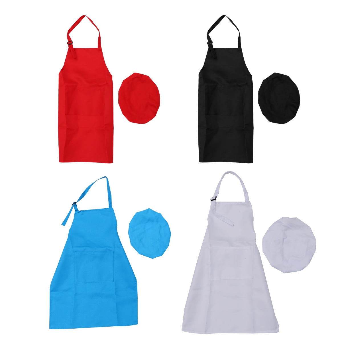 Hemoton 4 Sets Painting Aprons with Hats Children Artists Aprons Caps ...