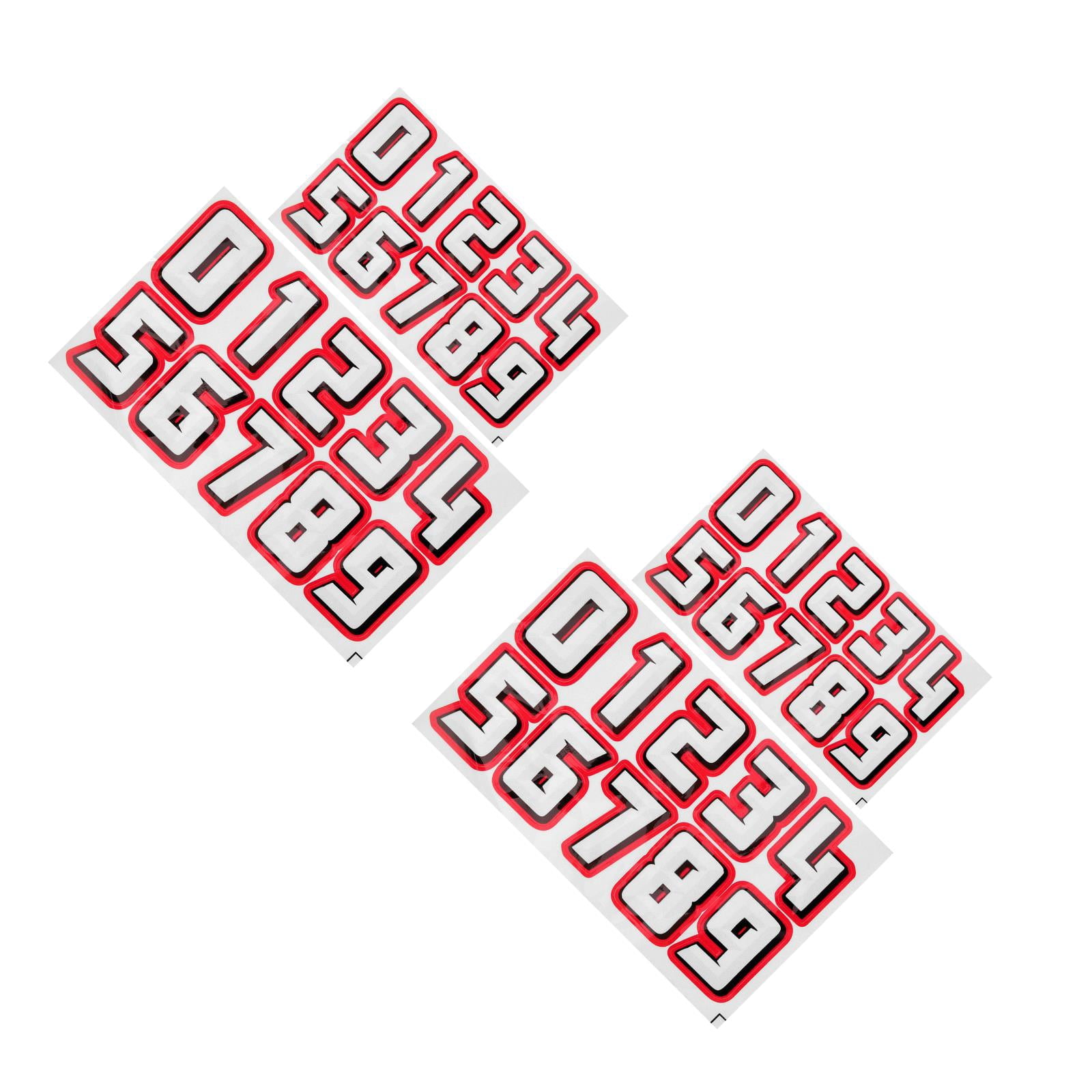 Hemoton 4 Sets Self-adhesive Number Decals Helmet Accessory Motorcycle ...