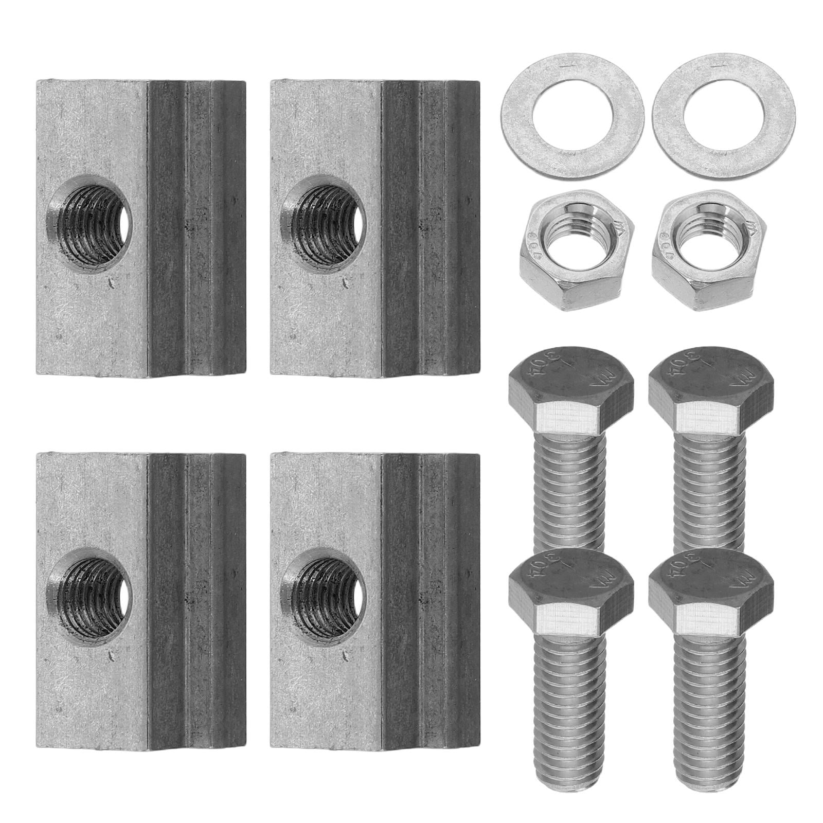 Hemoton 4 Sets T Slot Nuts Pickup Truck Bed Deck Rails Cleats Rack Rail ...