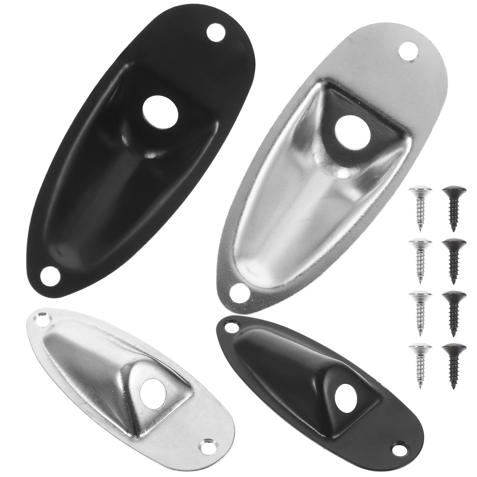 Hemoton 4 Sets of Practical Electric Guitar Jack Plates Bass Jack Plate ...