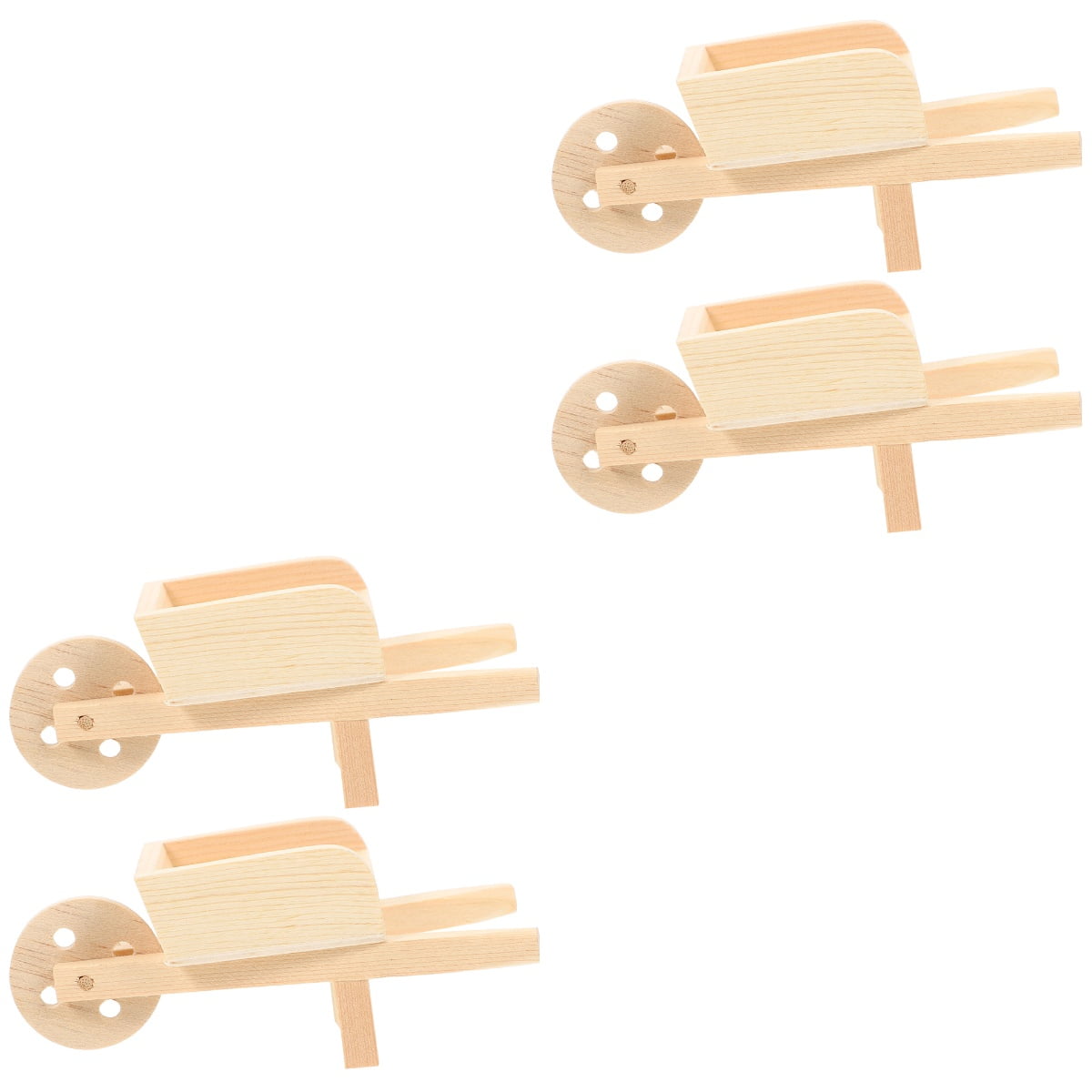 Hemoton 4 pcs Doll House Barrows Models Mini Wood Barrows Toy Miniature ...