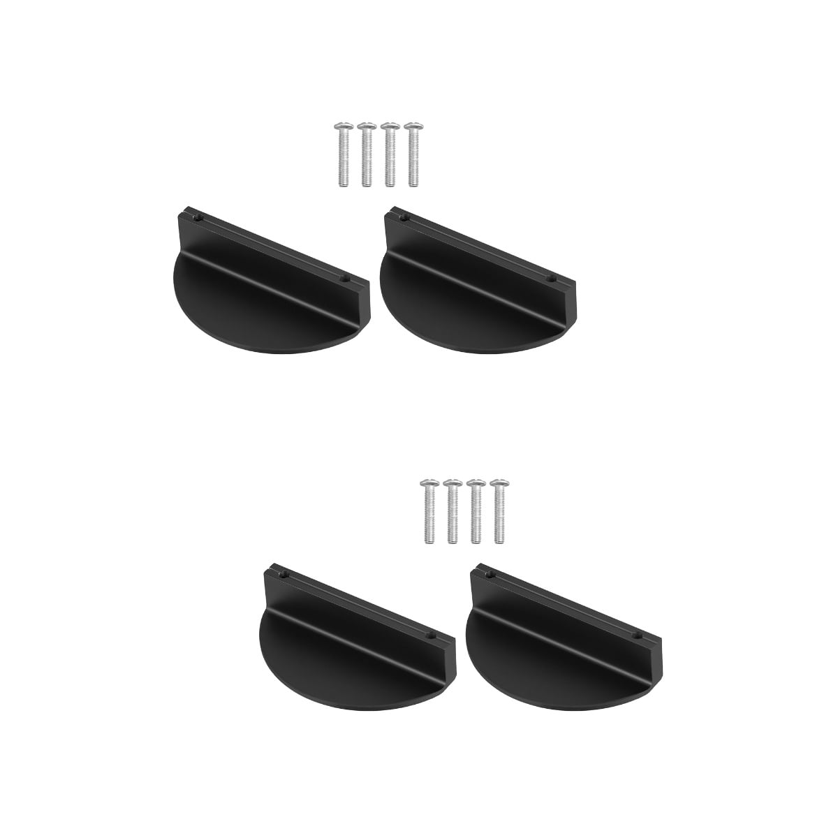 Hemoton 4 pcs Half Moon Drawer Pull Handles Semicircle Space Aluminum ...