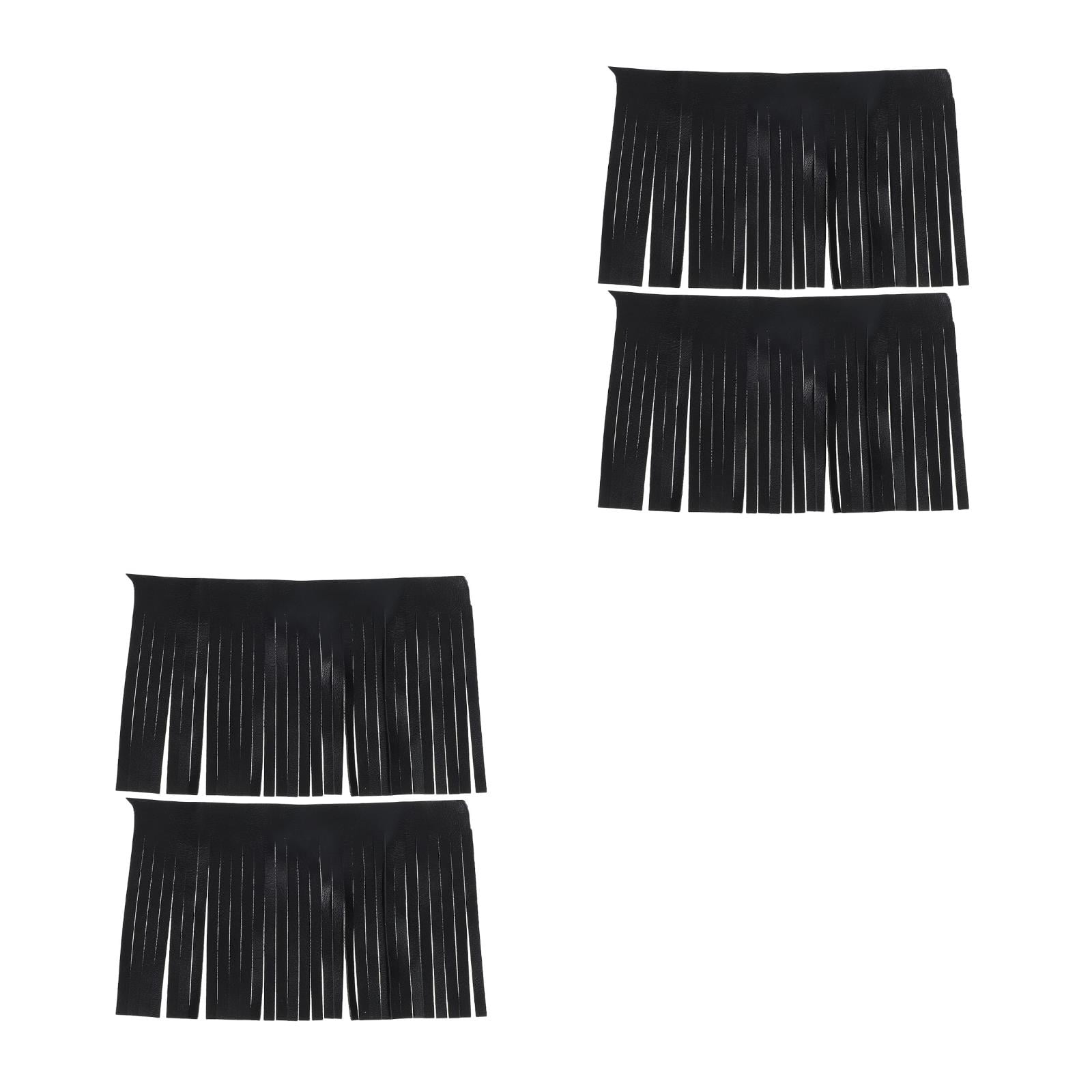 Hemoton 4 pcs PU Leather Fringe Trim DIY Vintage Tassel Decor for ...
