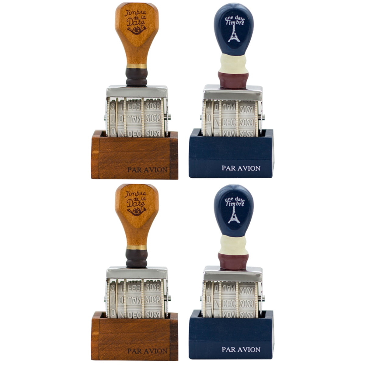 Hemoton 4 pcs Retro Date Stamp Roller Seal Stamps for Scrapbooking ...