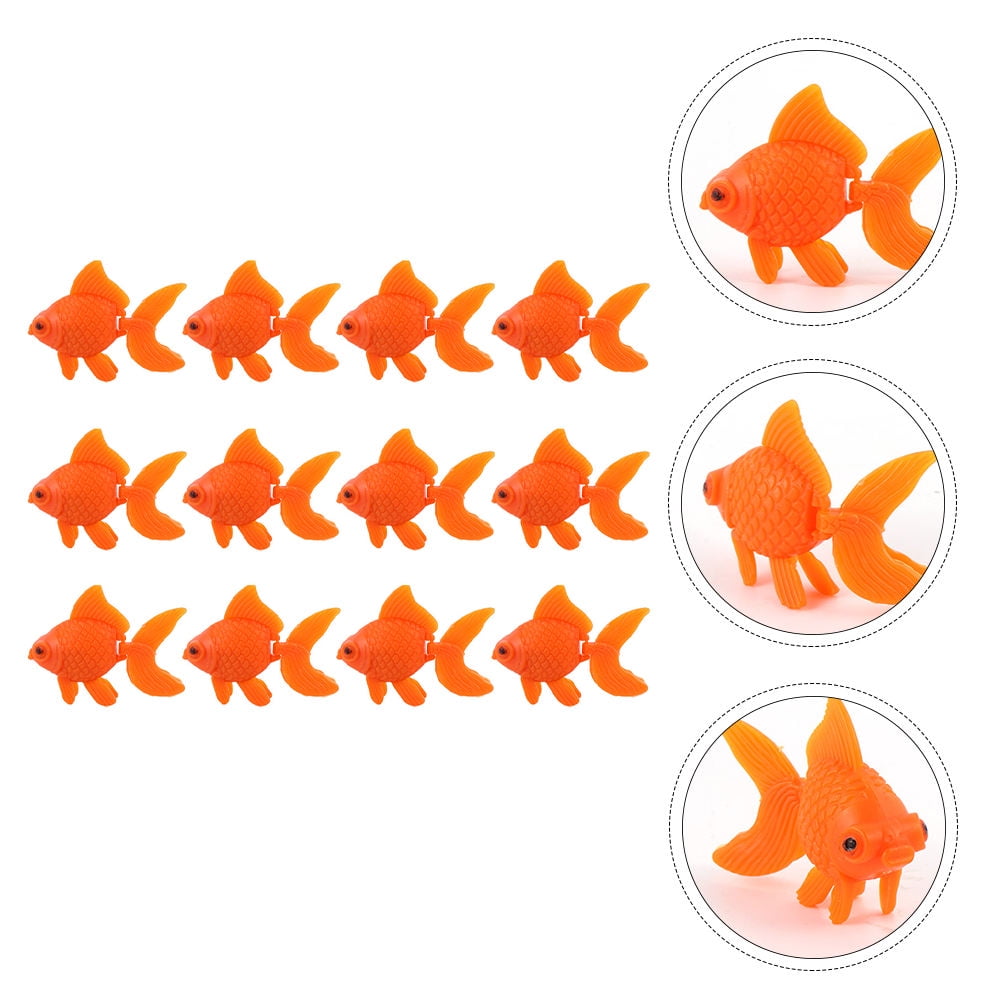 Hemoton 40 pcs Artificial Floating Goldfish Plastic Fish Tank Decor ...