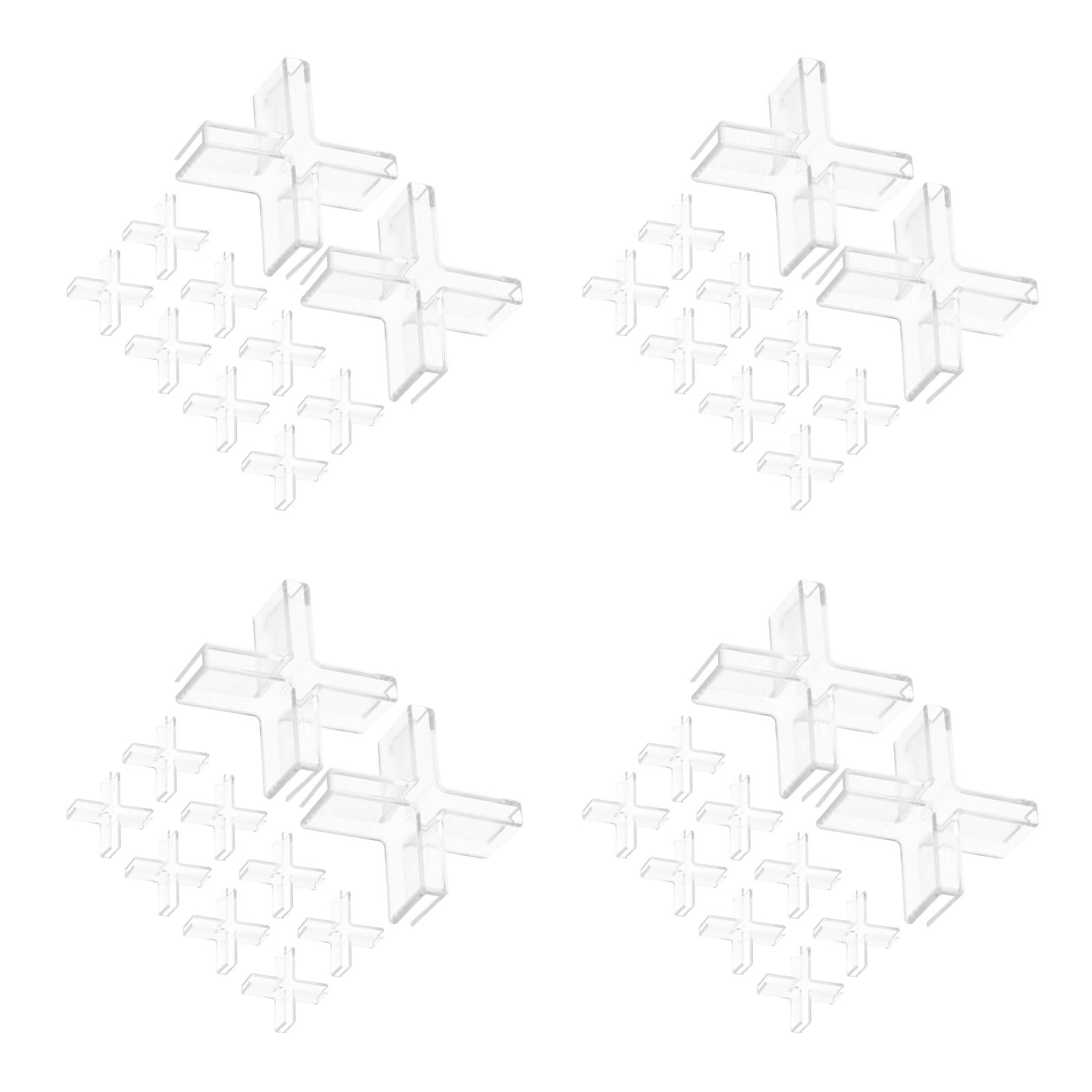 Hemoton 40 pcs Clear Plastic Glass Corner Clamps for Display Cabinets ...