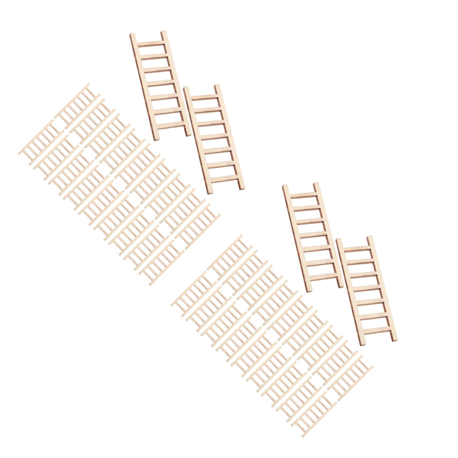 Hemoton 40 pcs Diy Mini Wooden Ladder Doll House Ladder Toy Ladder ...