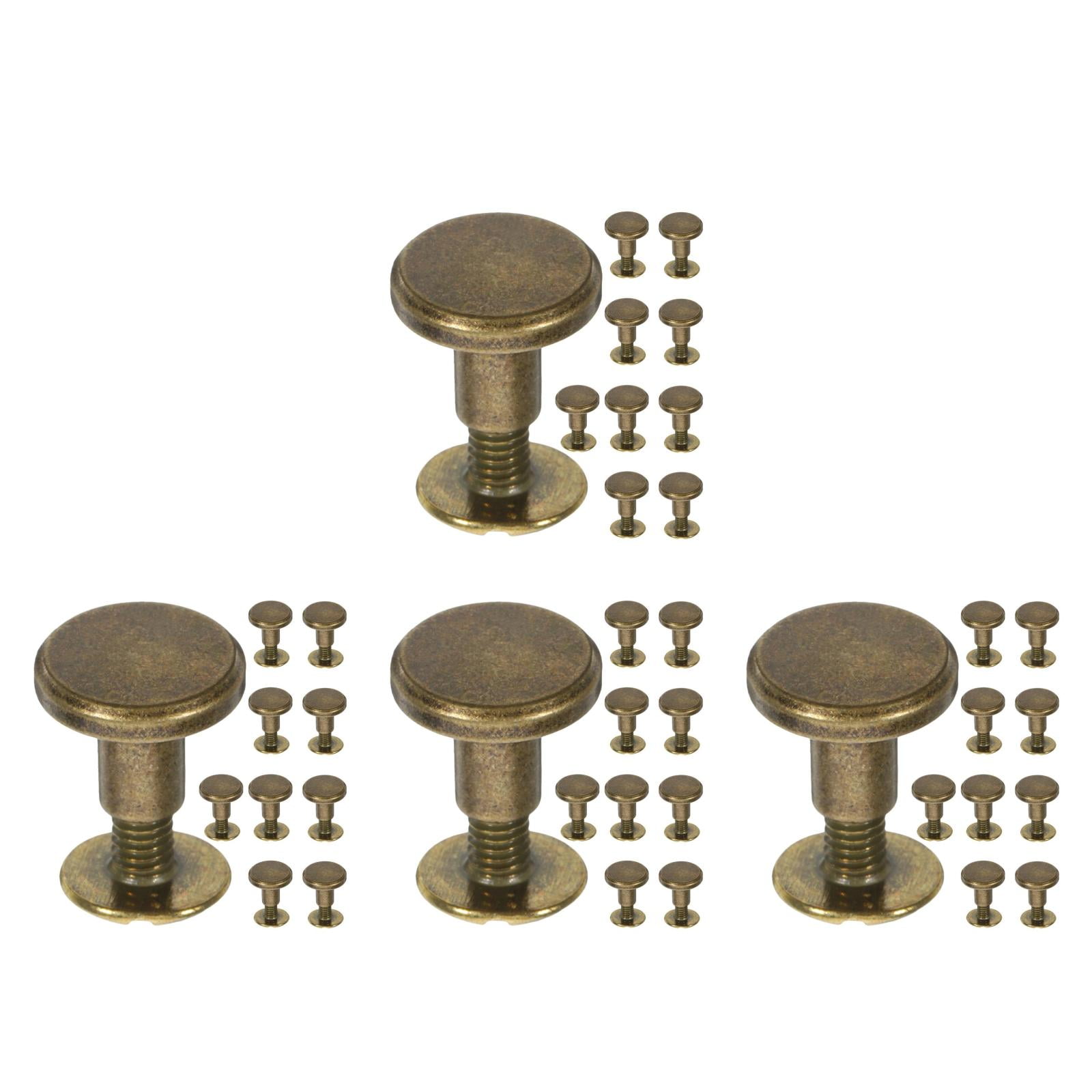 UPGRATOR WORGEOUS 40 pcs Round Flat Head Rivets for Bookbinding Bag ...