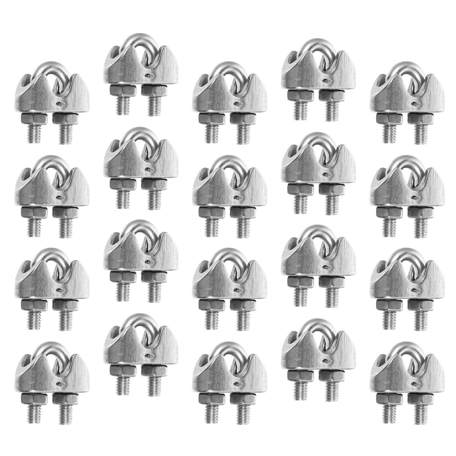 Hemoton 40 pcs Stainless Steel Wire Rope Clips for Rigging Rope and ...